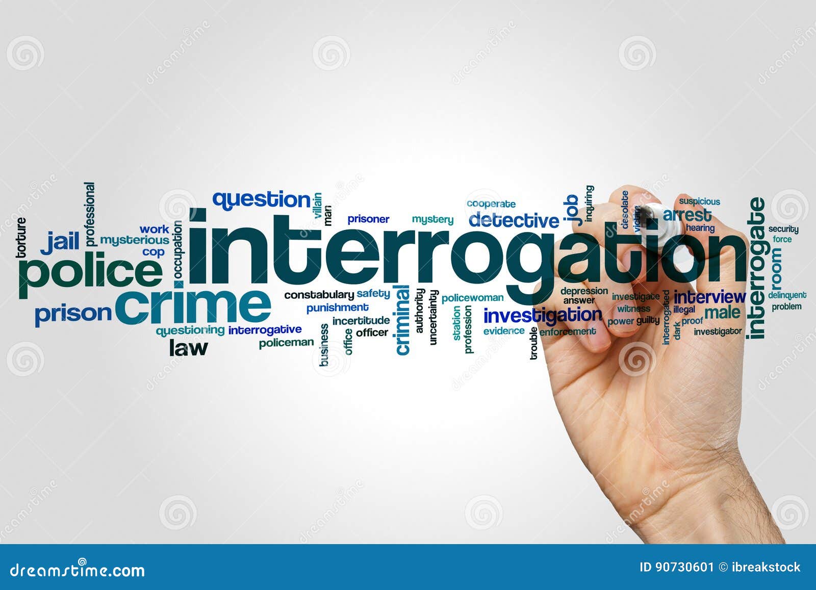 Interrogation word cloud stock image. Image of room, officer - 90730601
