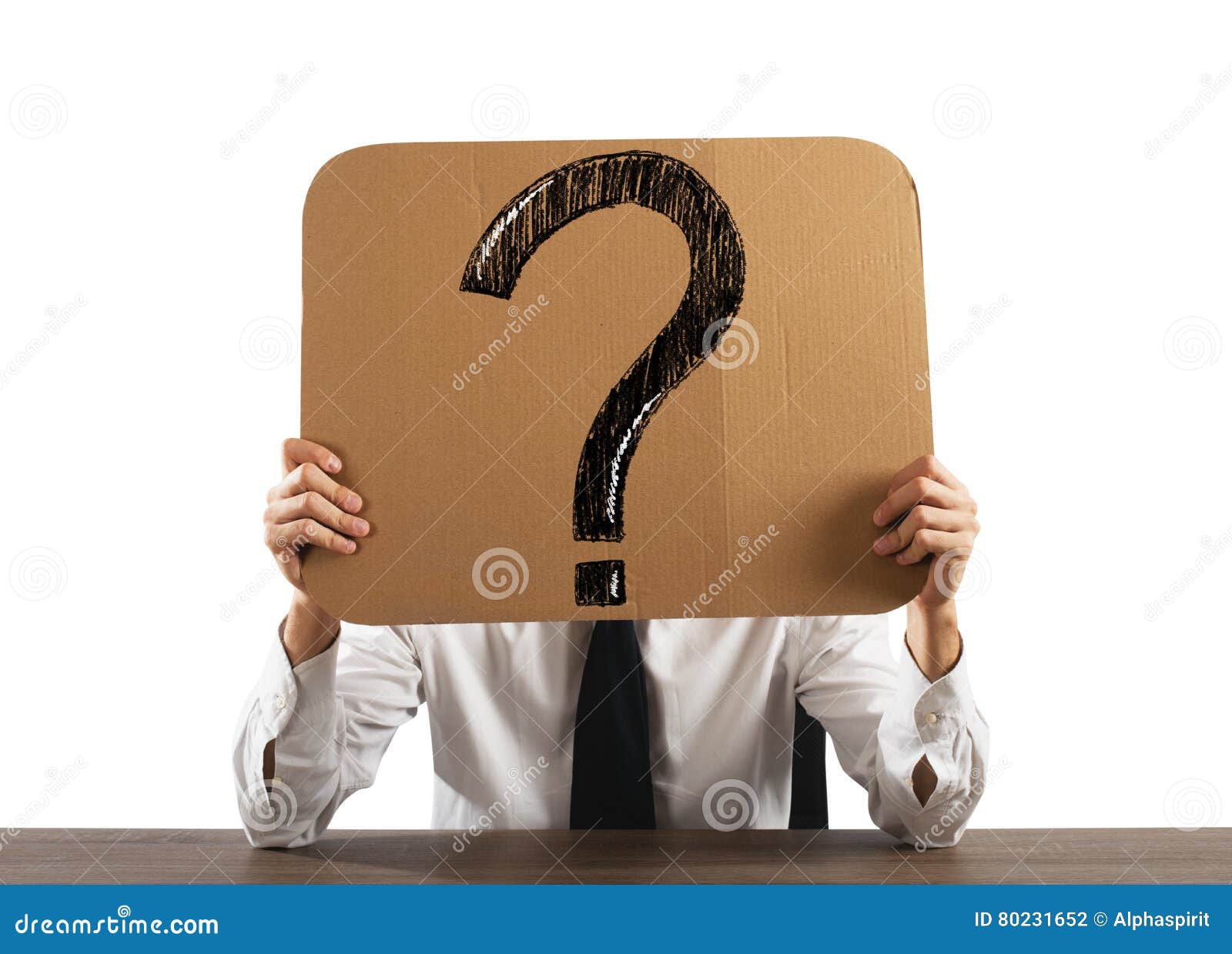 Interrogative businessman stock photo. Image of future - 80231652