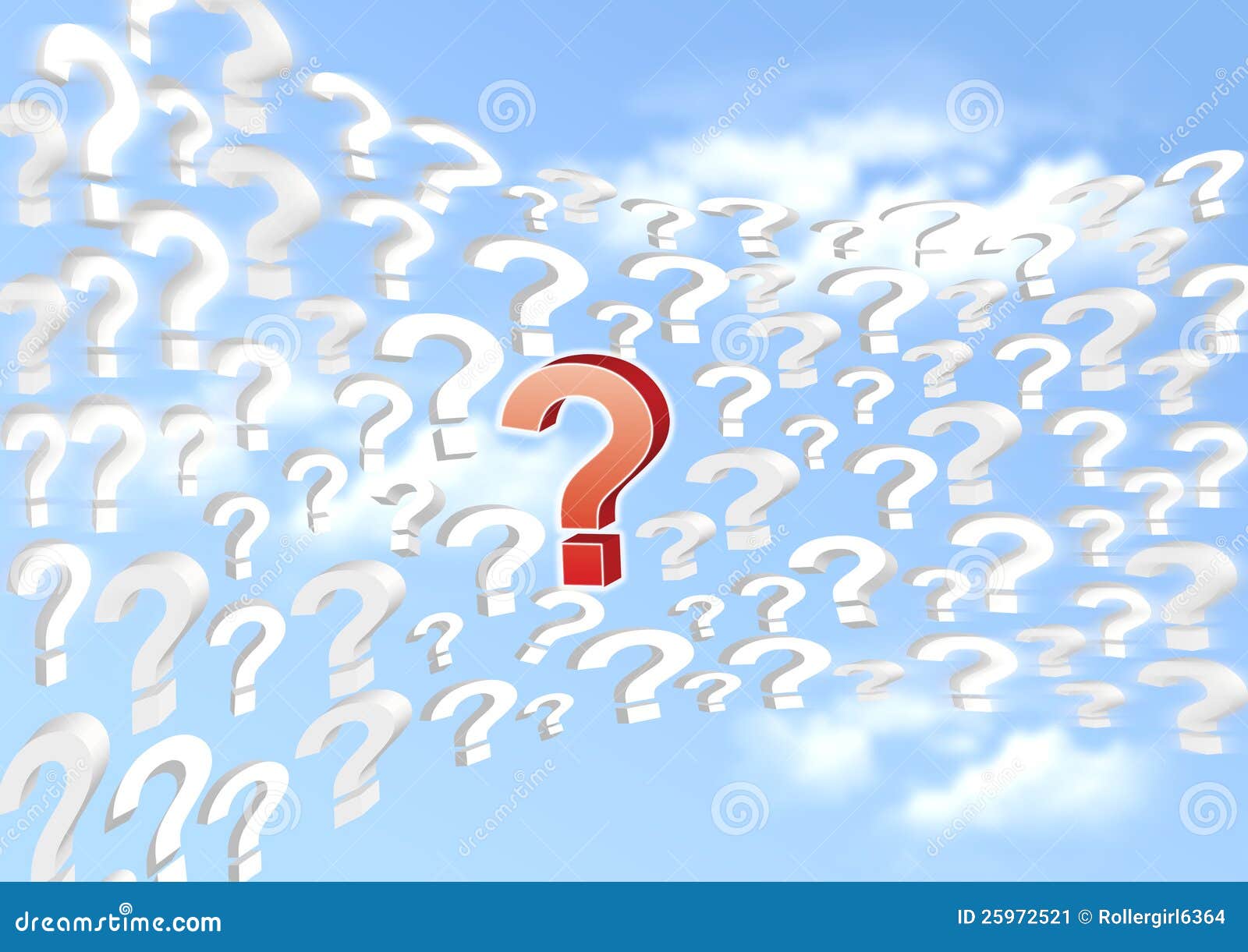 Interrogative Sign on the Blue Sky Stock Illustration - Illustration of ...