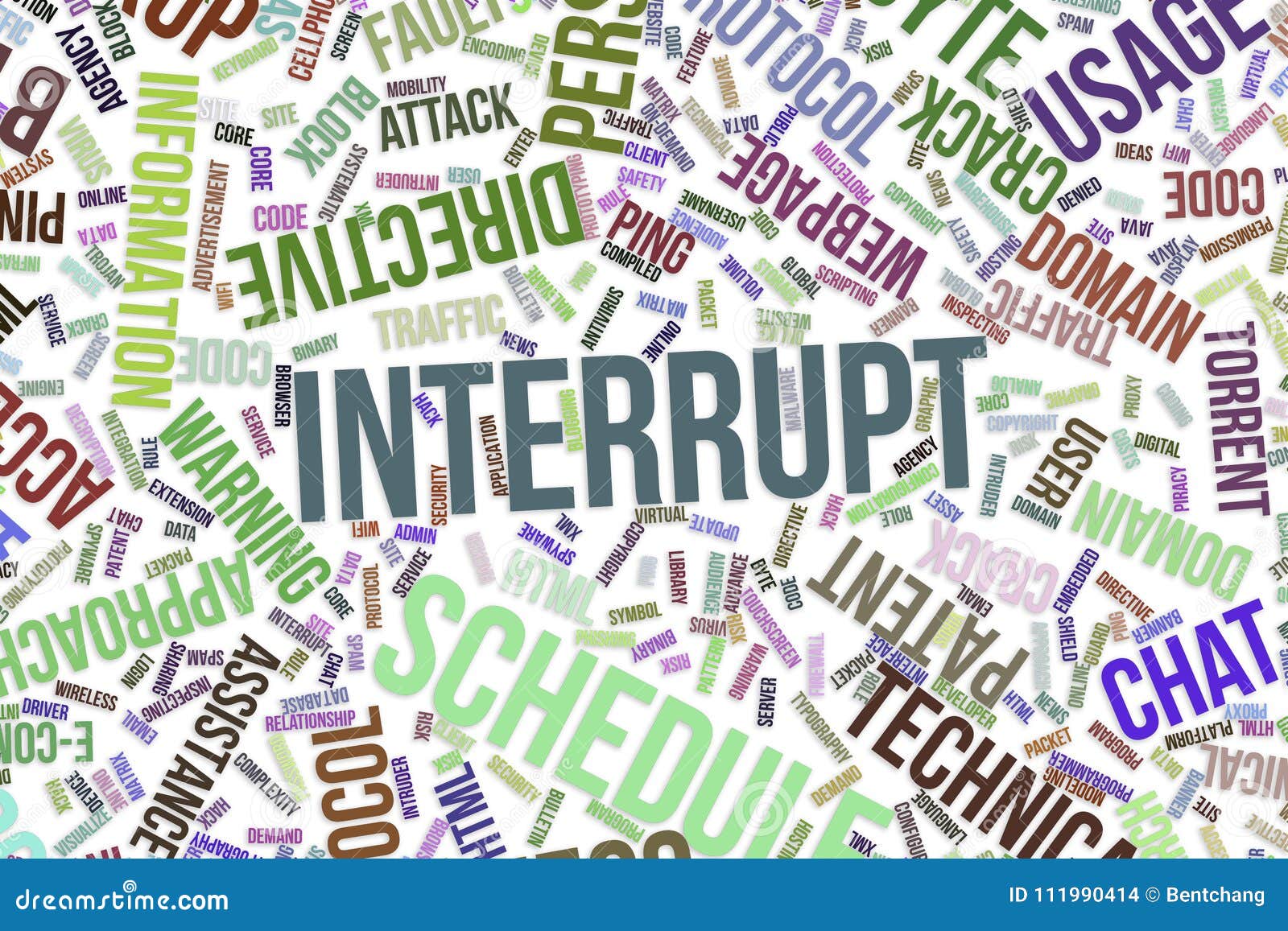 Interrupt, Conceptual Word Cloud for Business, Information Technology ...