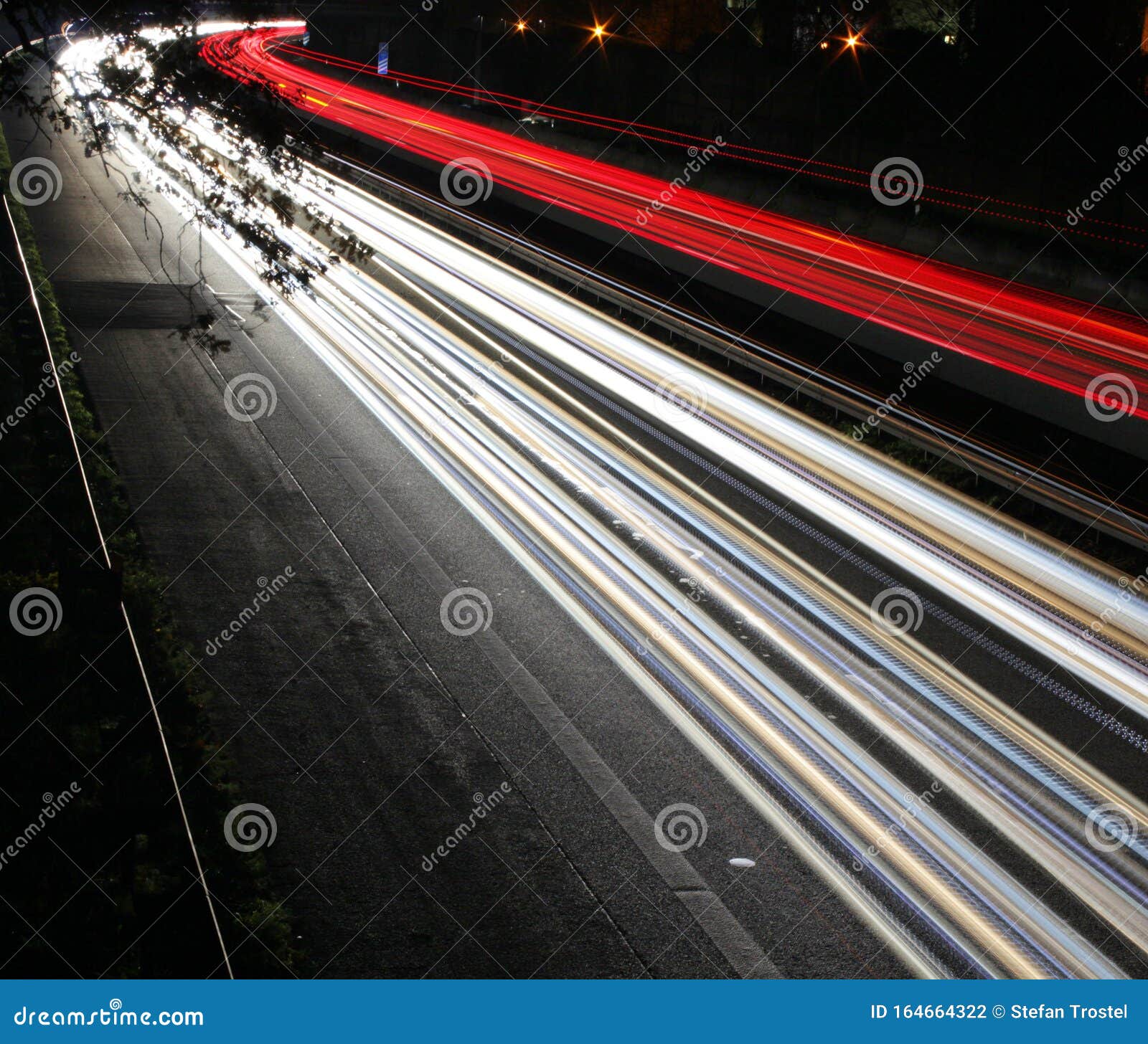 Interrupted Strips Of Light Due To A Bridge Railing Royalty-Free Stock ...