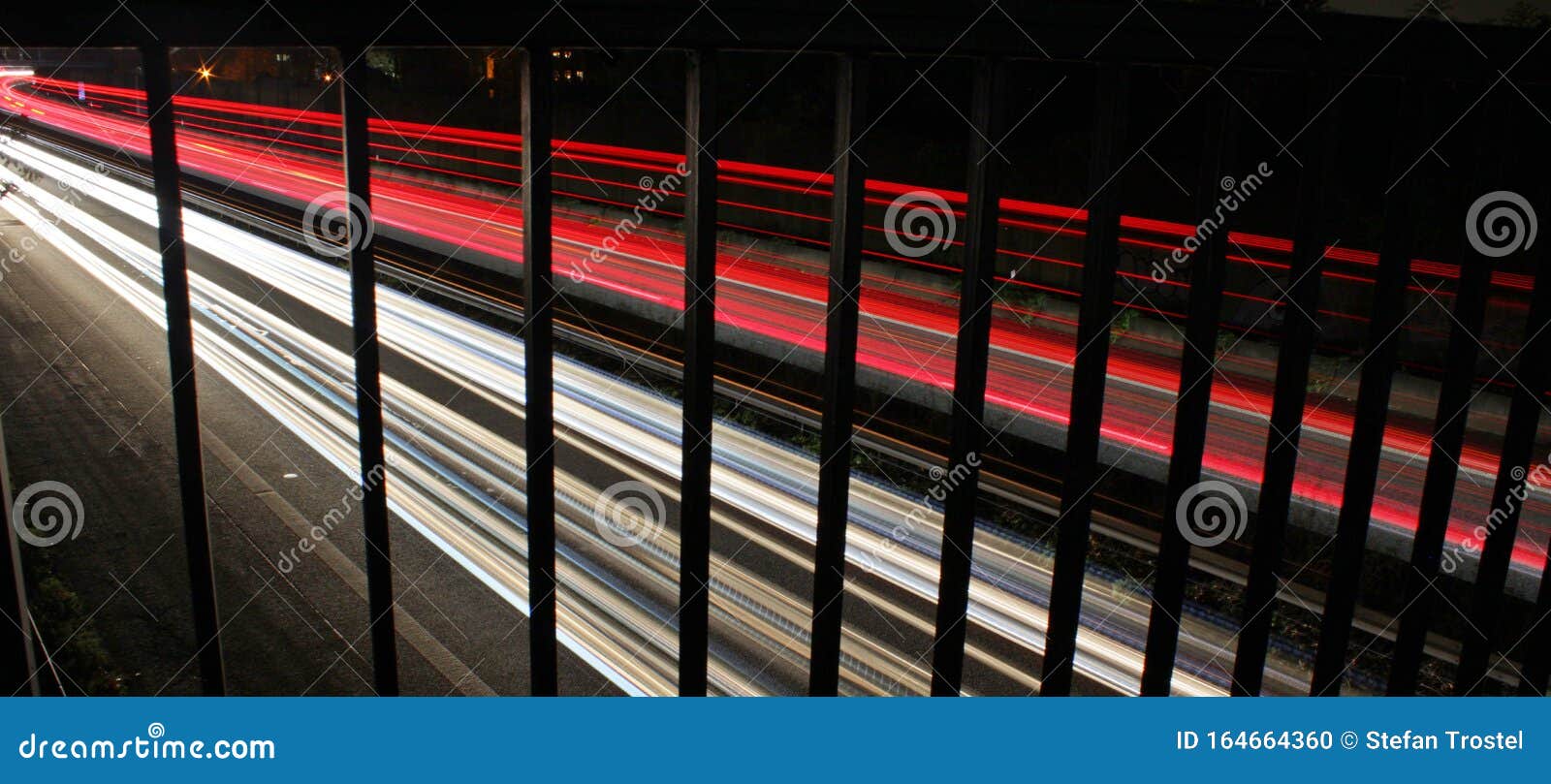 Interrupted Strips of Light Due To a Bridge Railing Stock Photo - Image ...