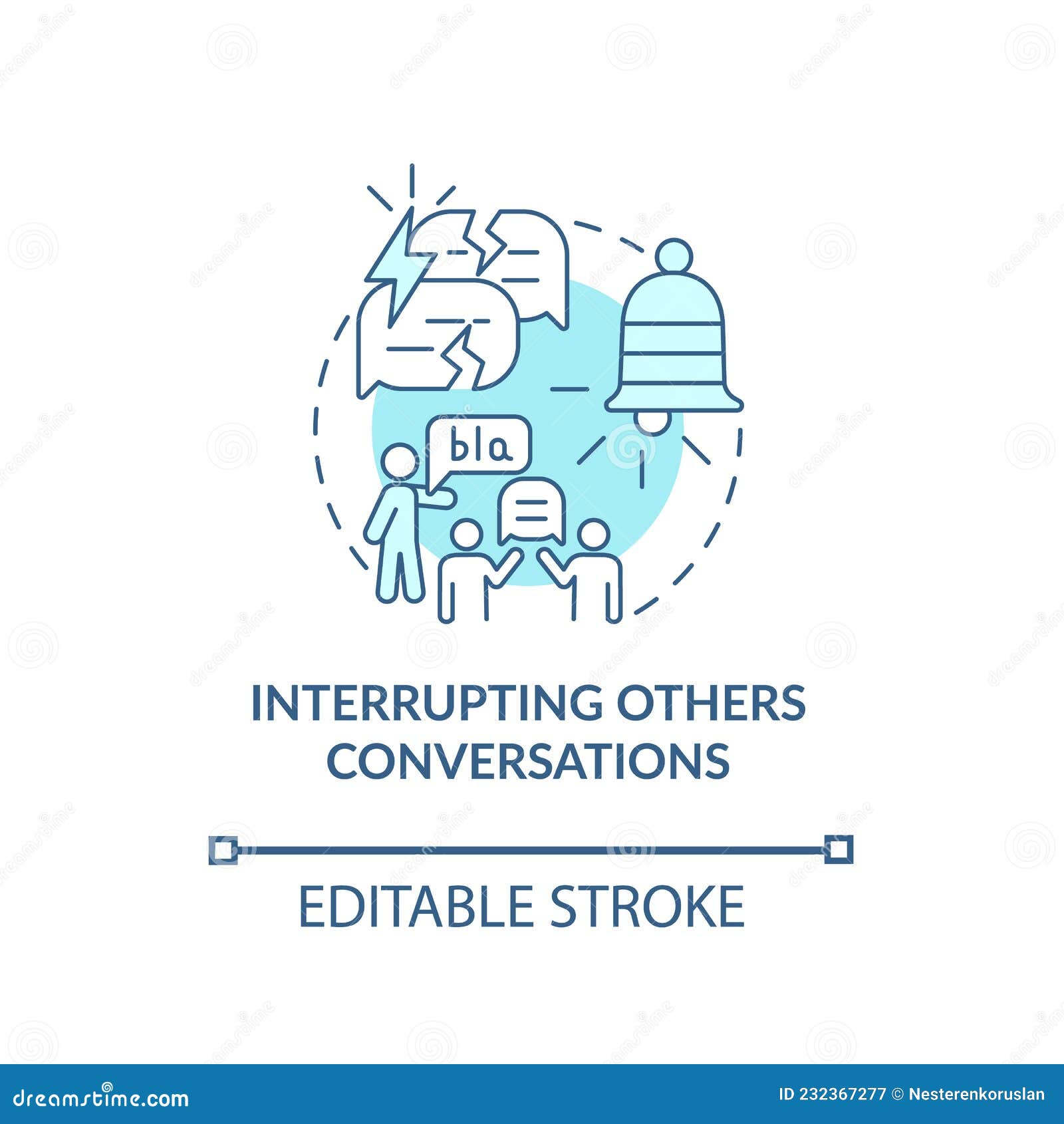 Interrupting Others Conversations Concept Icon Stock Vector ...