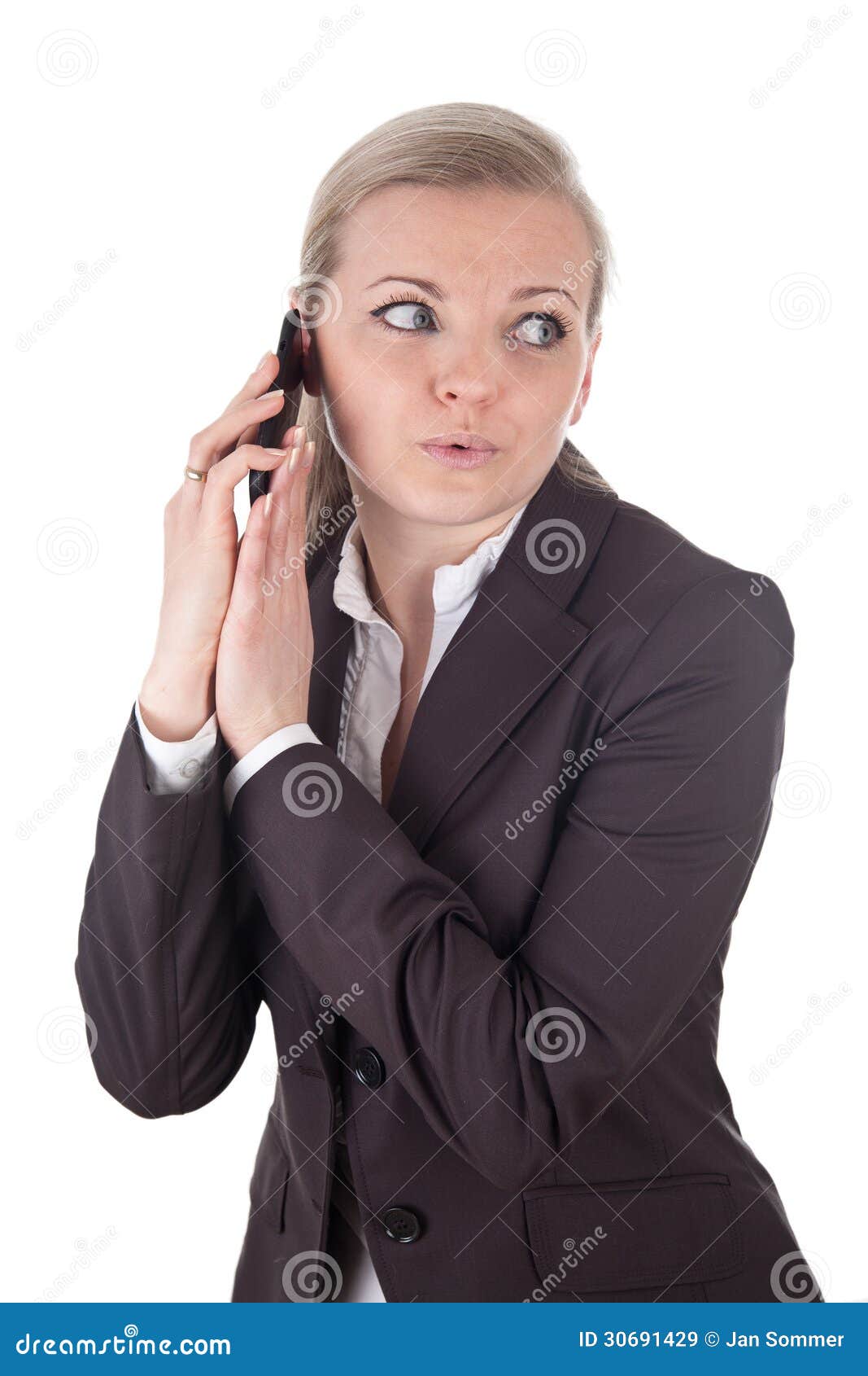 Interruption during a Phone Call Stock Image - Image of facial, 2530: ...