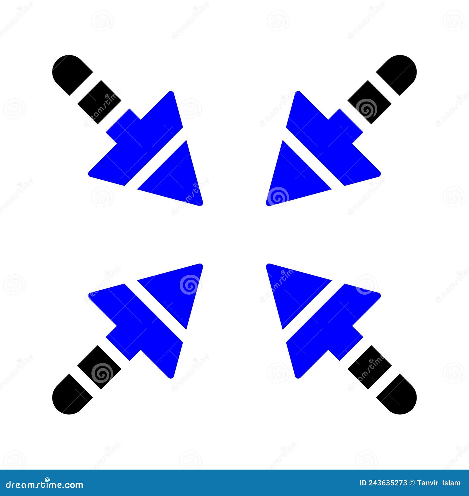 Intersect Arrow Icon stock vector. Illustration of sign - 243635273