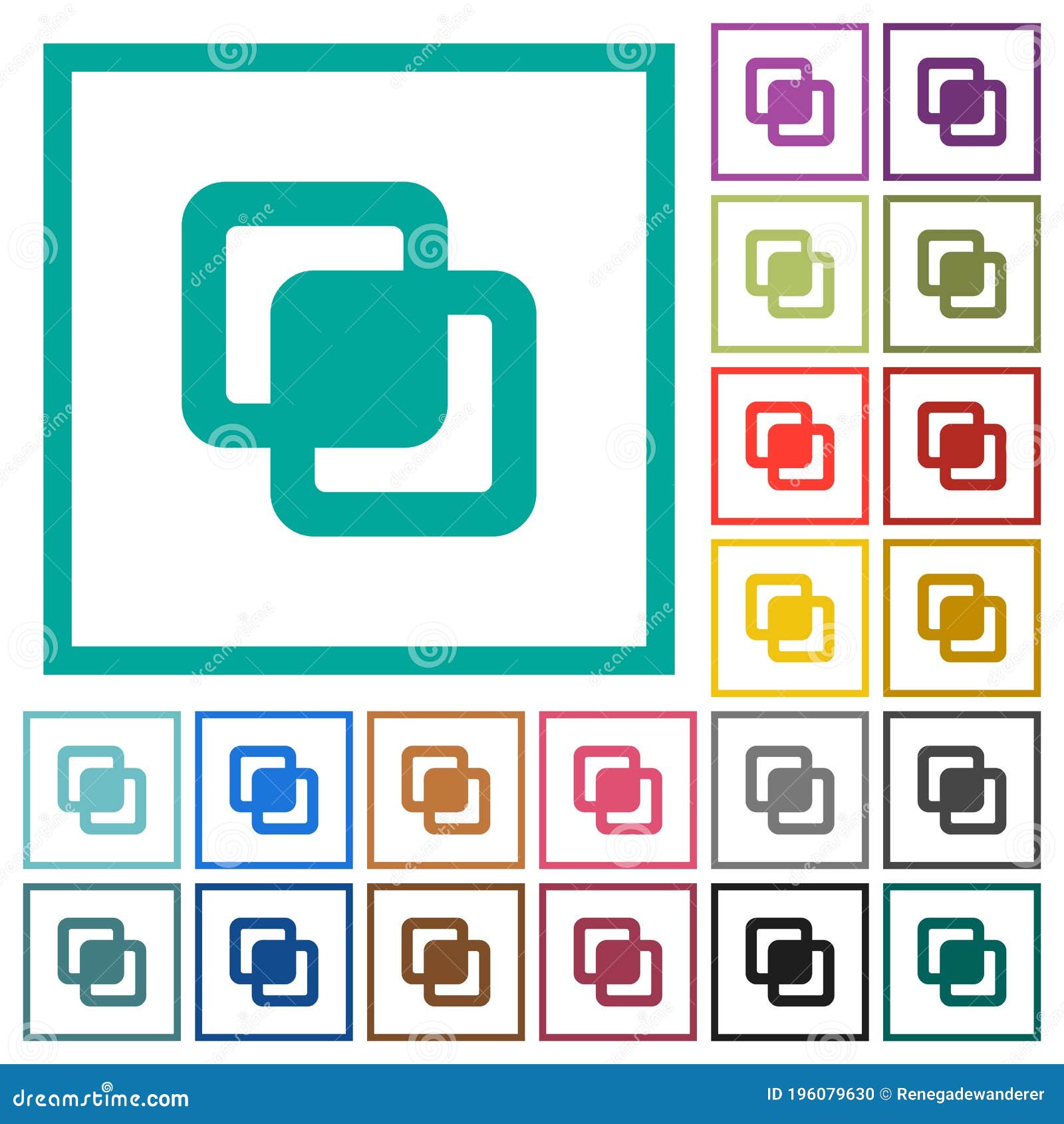 Intersect Shapes Flat Color Icons with Quadrant Frames Stock Vector ...