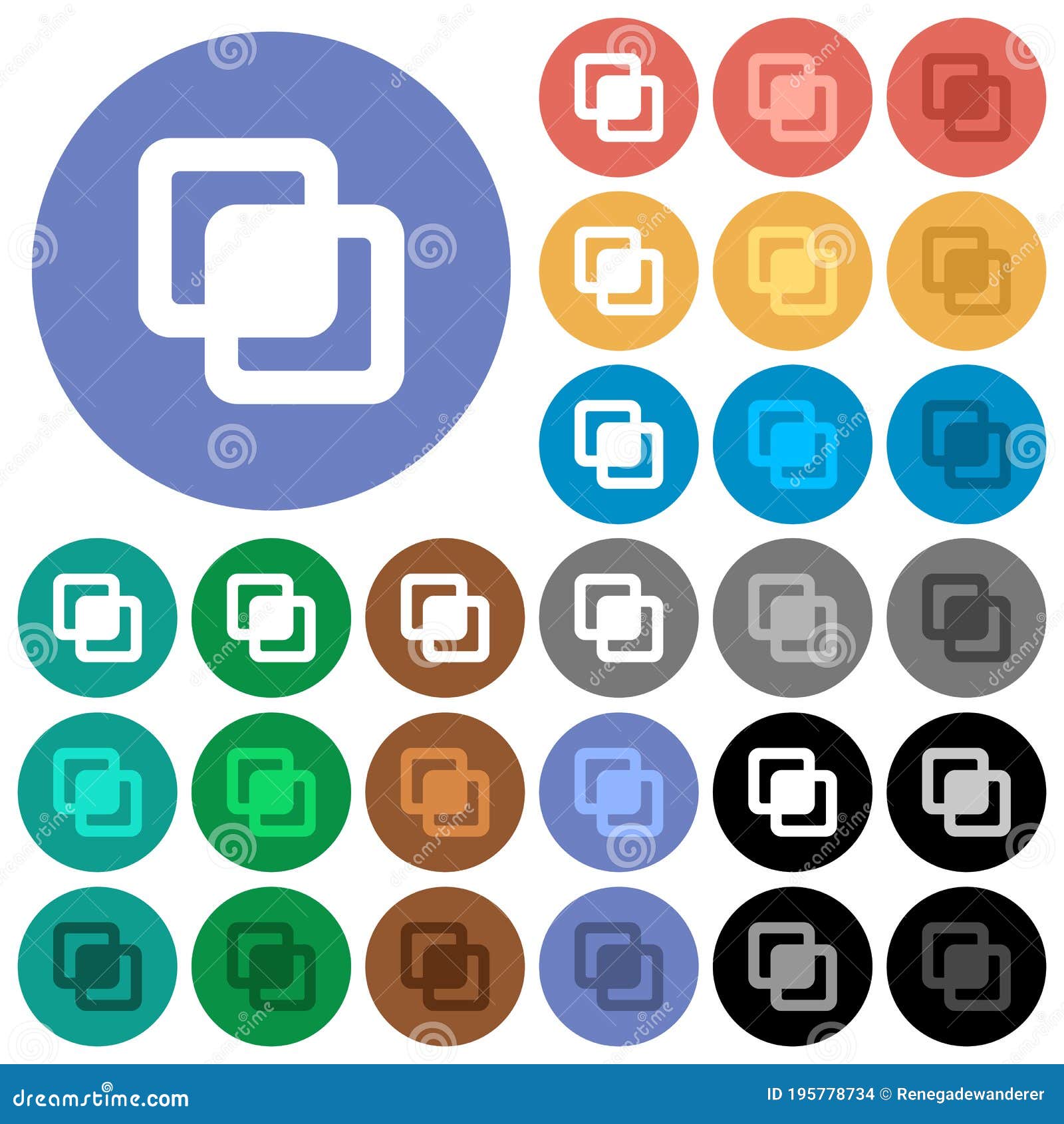 Intersect Shapes Round Flat Multi Colored Icons Stock Vector ...
