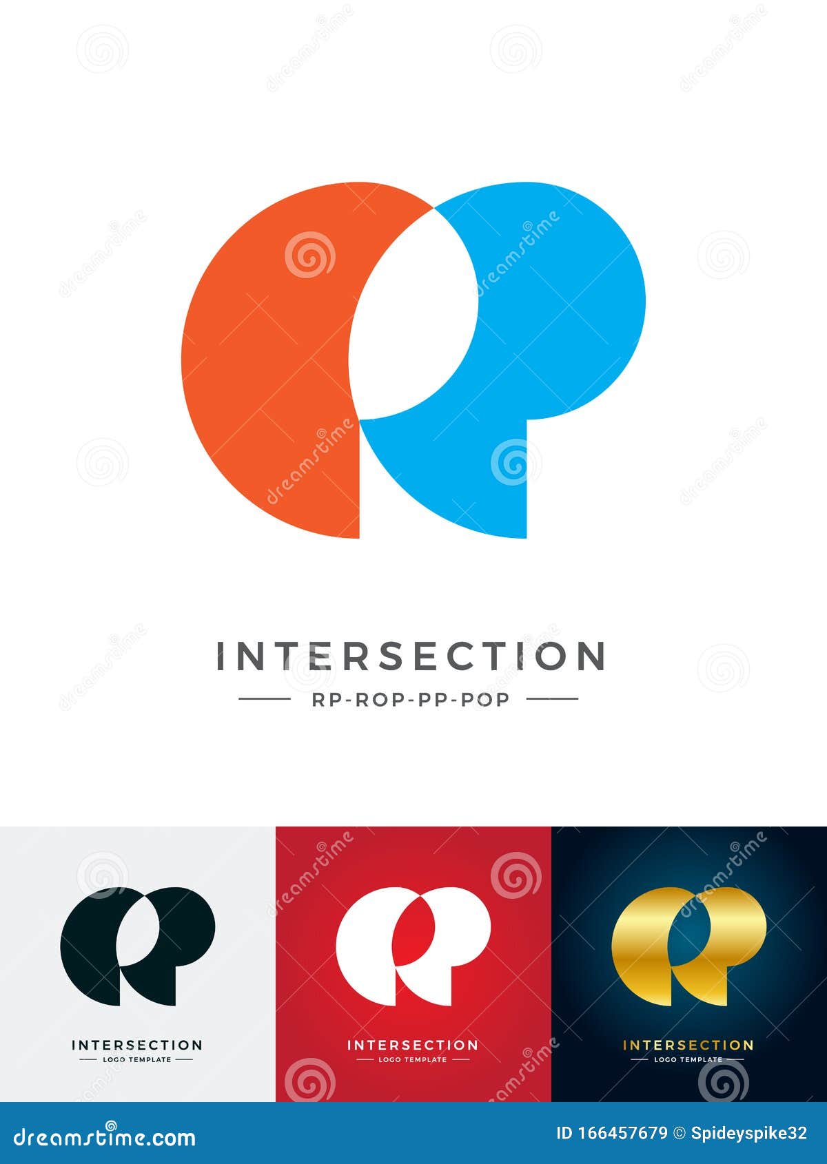 Intersect Sign; ROP - RP - POP - PP Letter Stock Vector - Illustration ...
