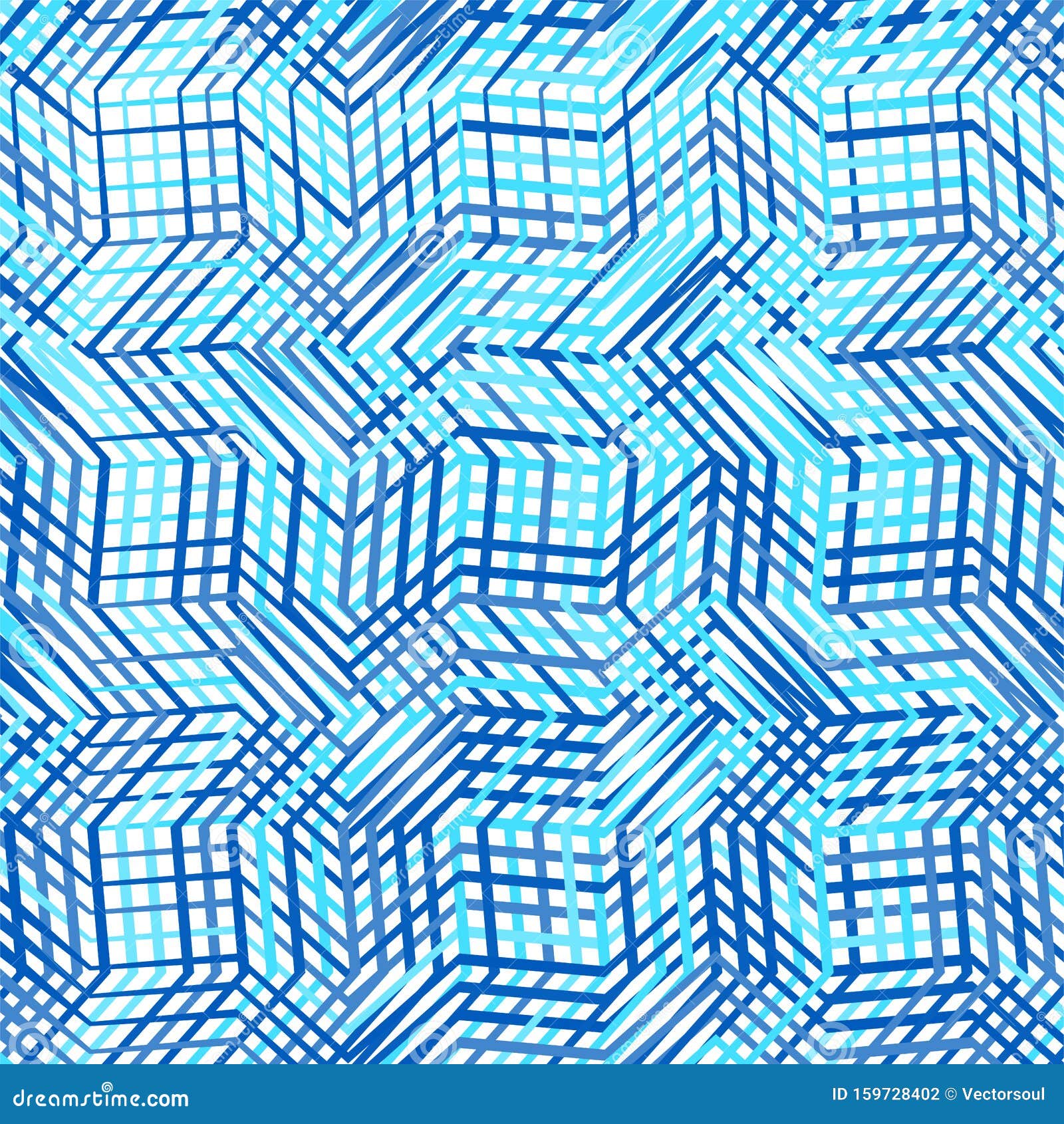 Intersected, Interweaved Irregular Lines, Stripes Blue Grid Pattern ...