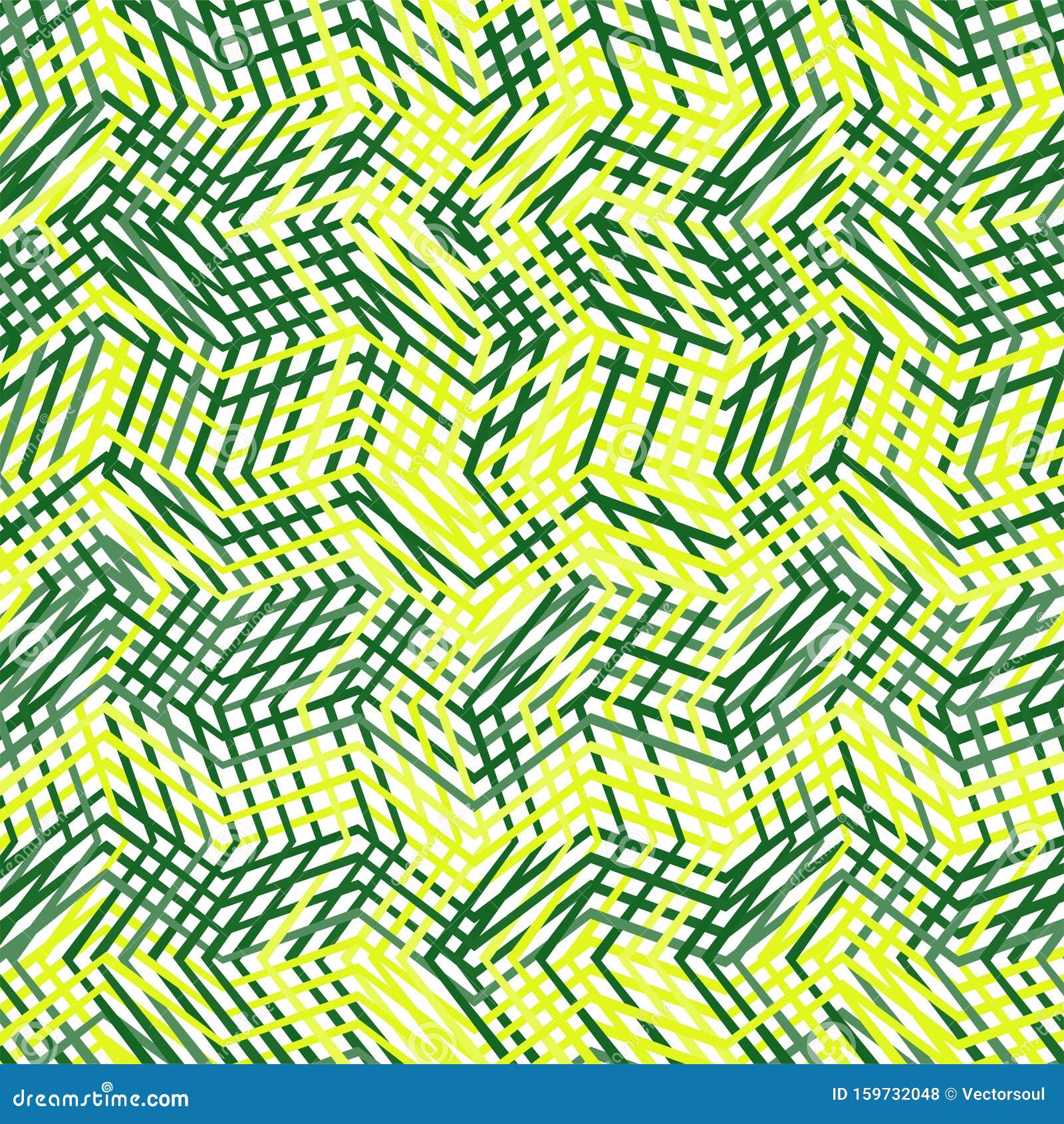 Intersected, Interweaved Irregular Lines, Stripes Green Grid Pattern ...