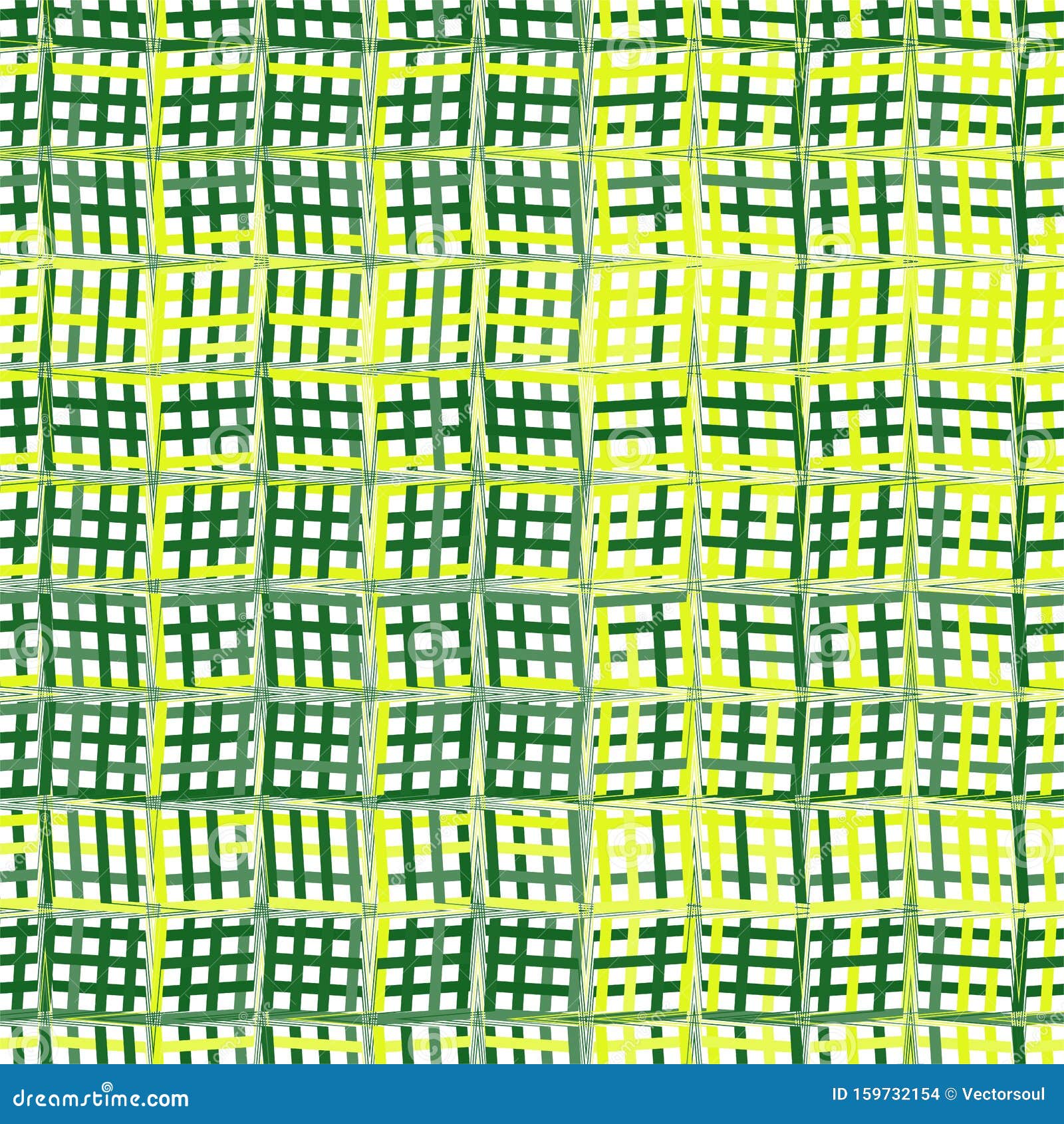 Intersected, Interweaved Irregular Lines, Stripes Green Grid Pattern ...