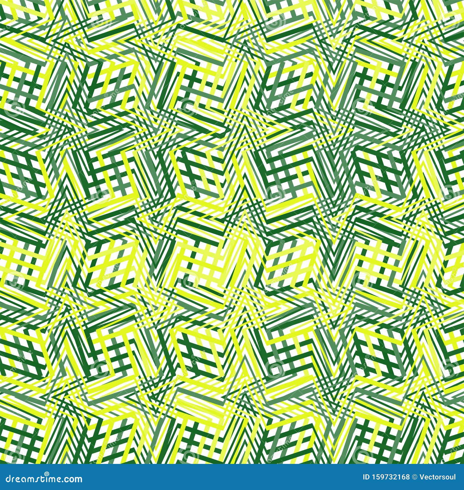 Intersected, Interweaved Irregular Lines, Stripes Green Grid Pattern ...