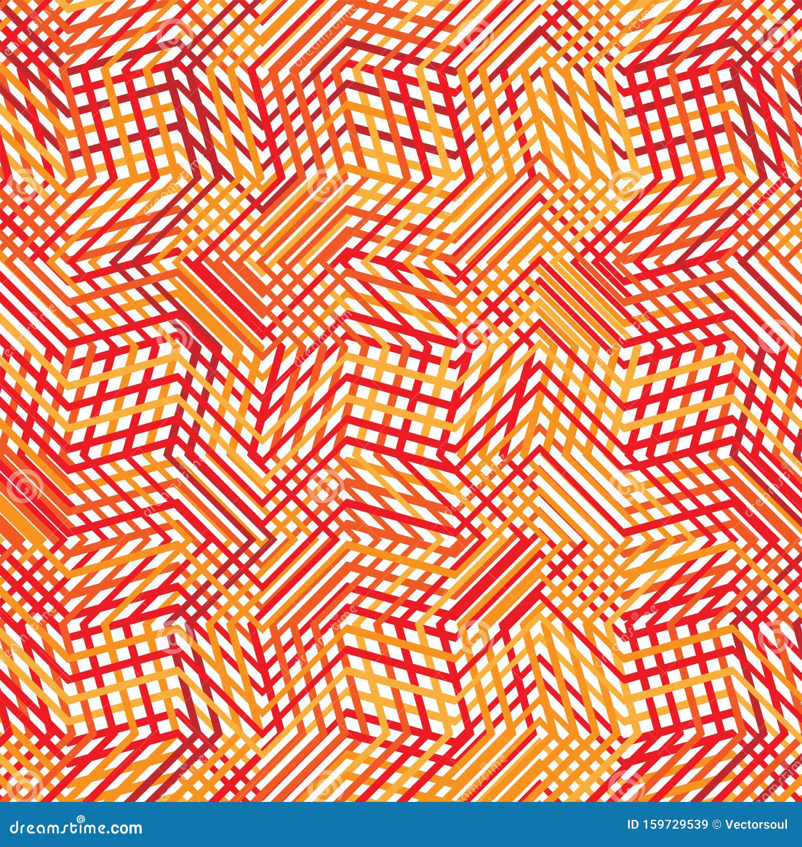 Intersected, Interweaved Irregular Lines, Stripes Orange, Yellow Grid ...
