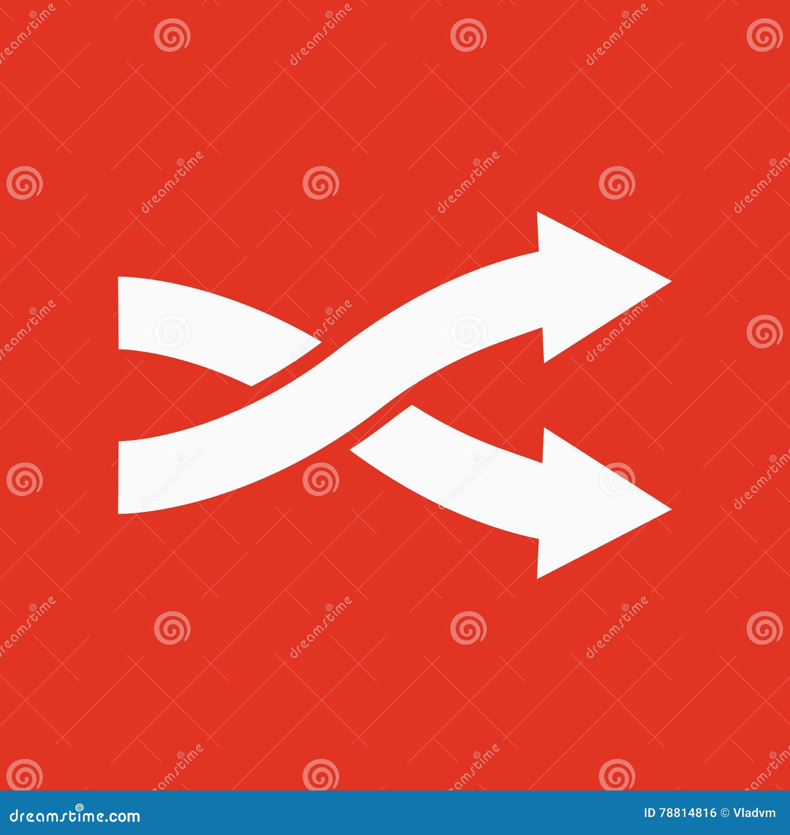 The Intersecting Arrows Icon. Exchange and Turn, Cross Symbol Stock ...