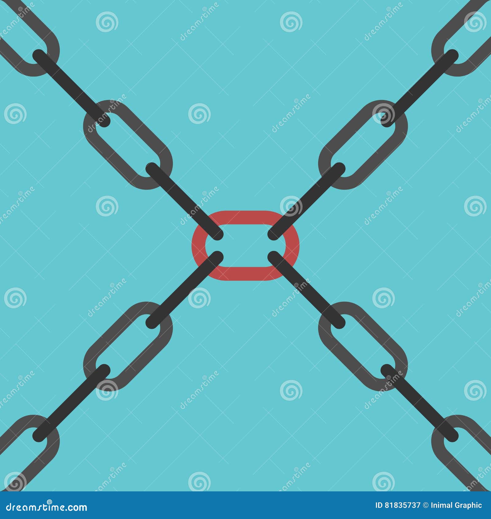 Intersecting Chains, Team Concept Stock Vector - Illustration of ...