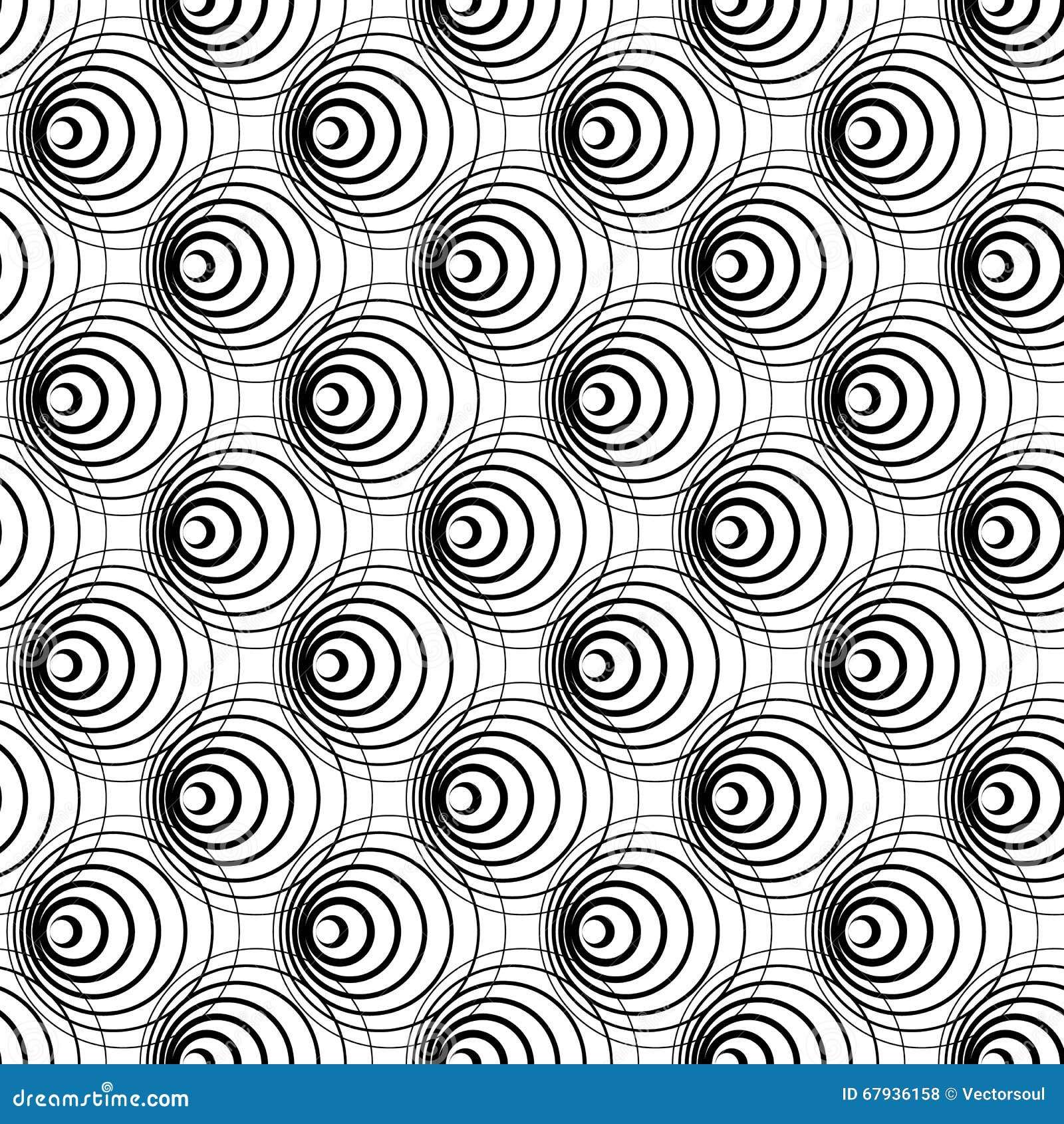 Intersecting Circles Abstract Monochrome Repeatable Pattern. Stock ...