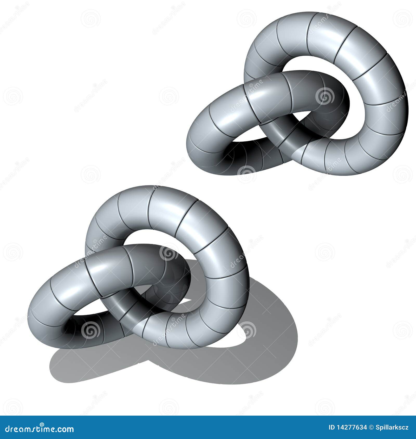 Intersecting Connected Rings of Metal Stock Illustration - Illustration ...