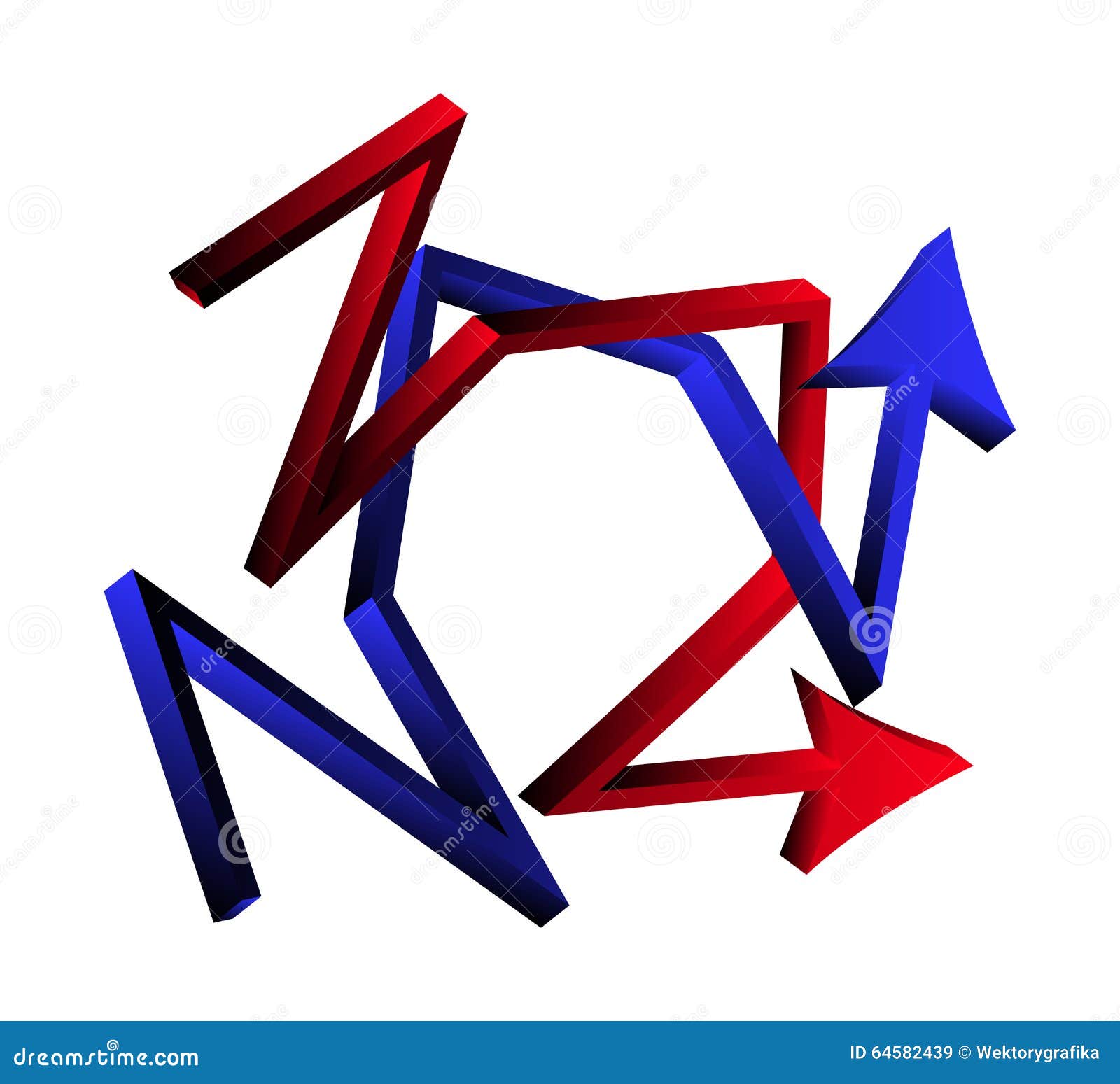 Intersecting Directional Arrows. Crossed 3d Icon Business Concept ... Intersecting Directional Arrows. Crossed 3d Icon Business Concept ...