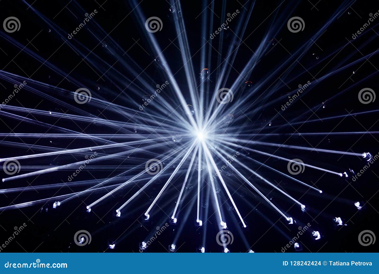 Intersecting Light Blue Rays Spotlights Stock Photo - Image of ...
