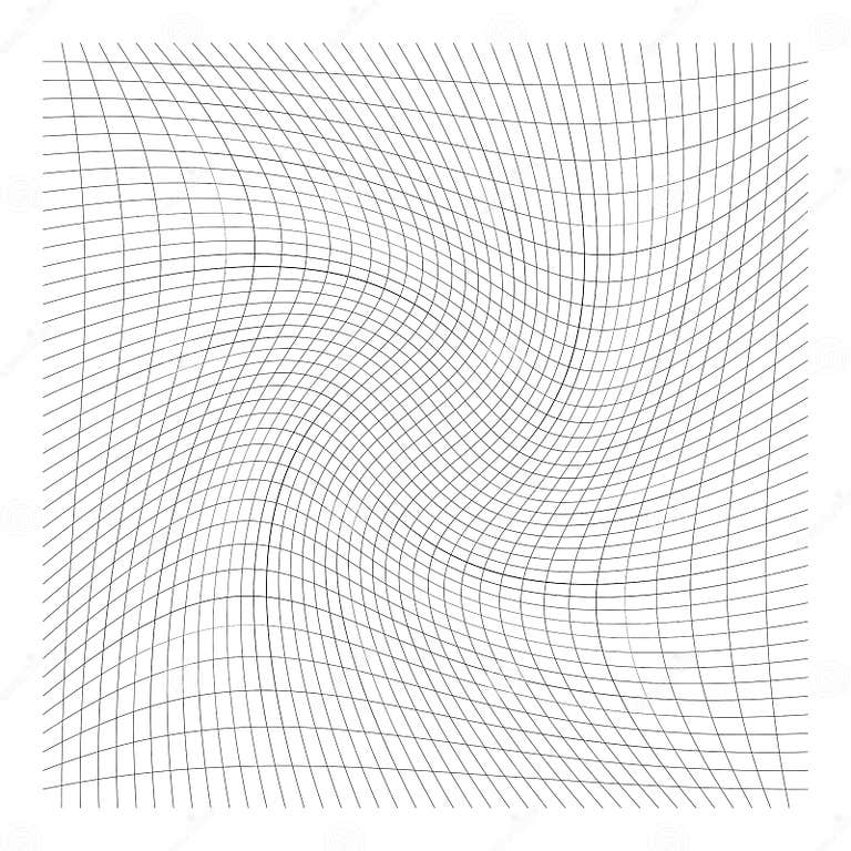 Intersecting Lines Mesh, Grid with Spirally, Rotation, Swirl, Twirl Effect Stock Vector ...