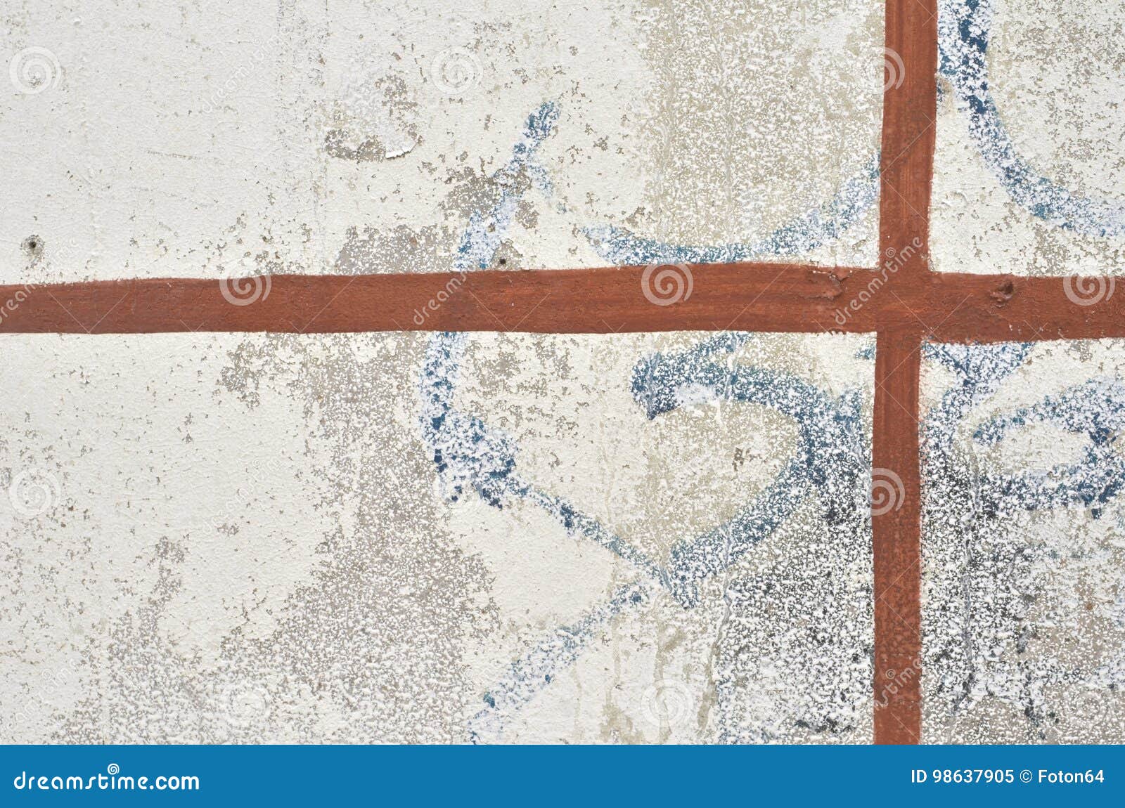 Two Brown Intersecting Lines on Dirty White Background. Graffiti Cross ...