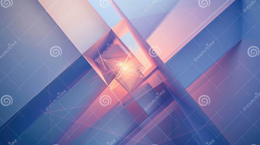 Intersecting Lines and Triangles in a 3D Abstract Design with a Central ...