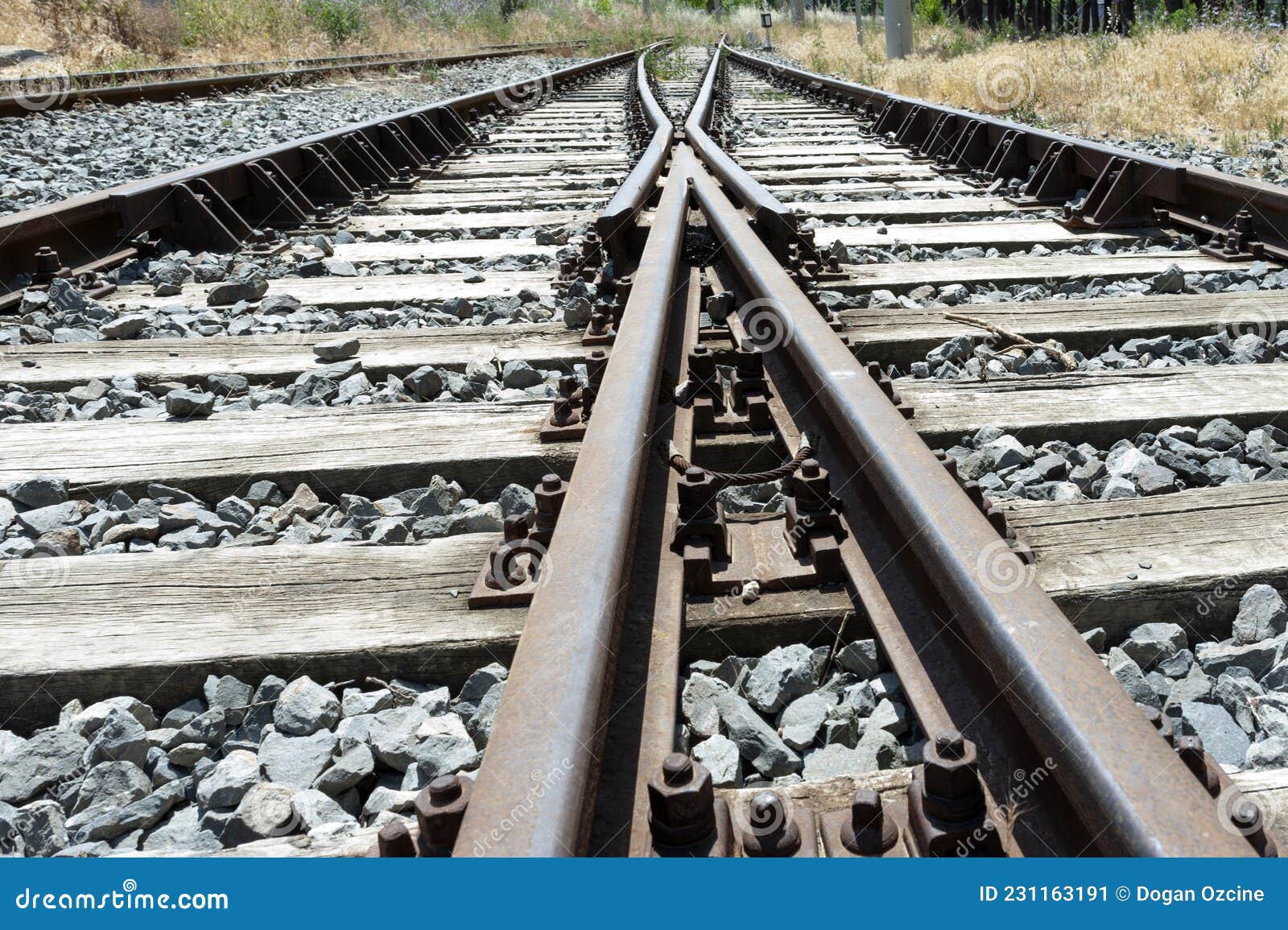 Intersecting Old Train Tracks Stock Image - Image of track, industry ...