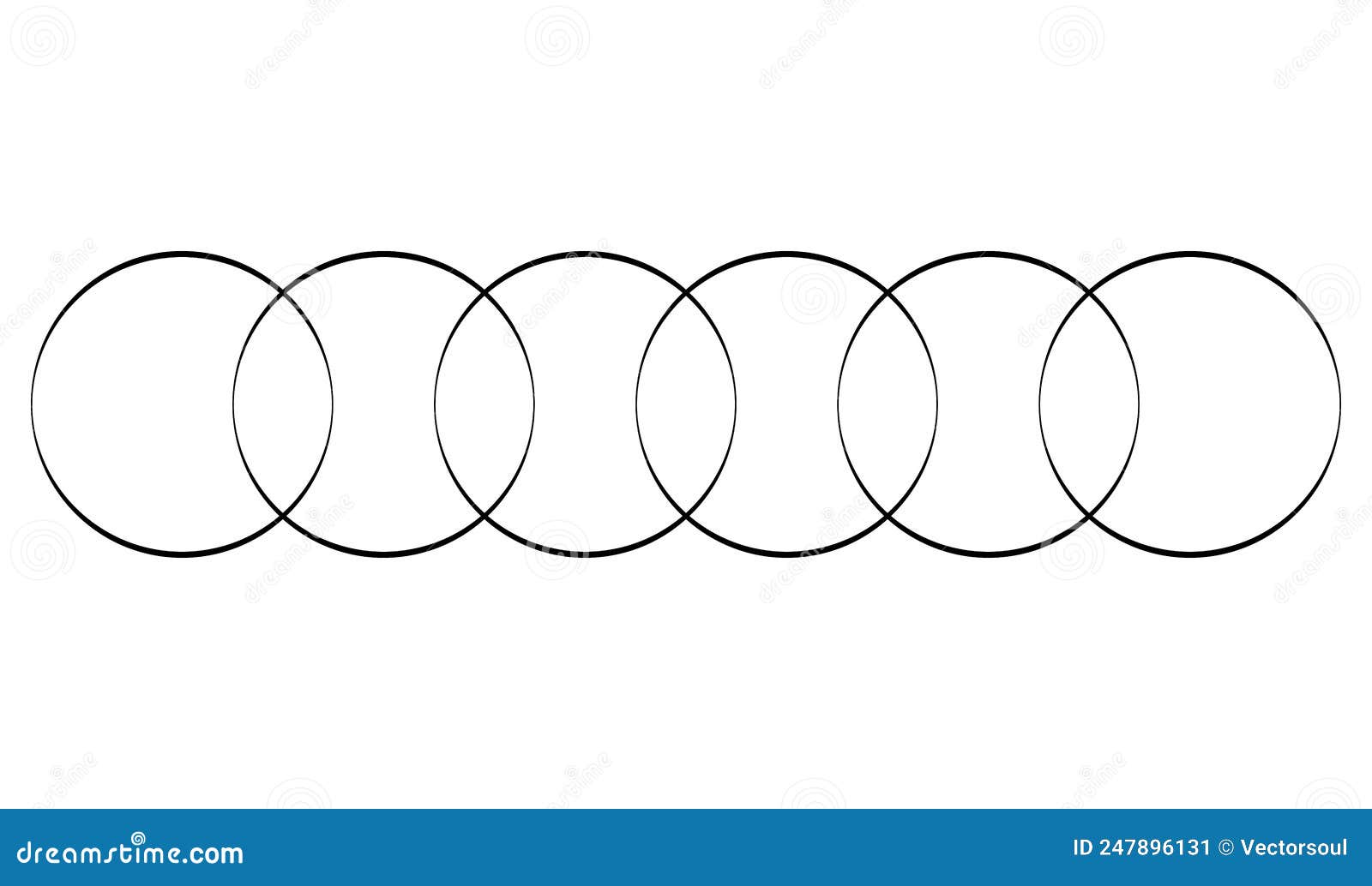 Intersecting, Overlapping Circles, Rings Element Stock Vector ...