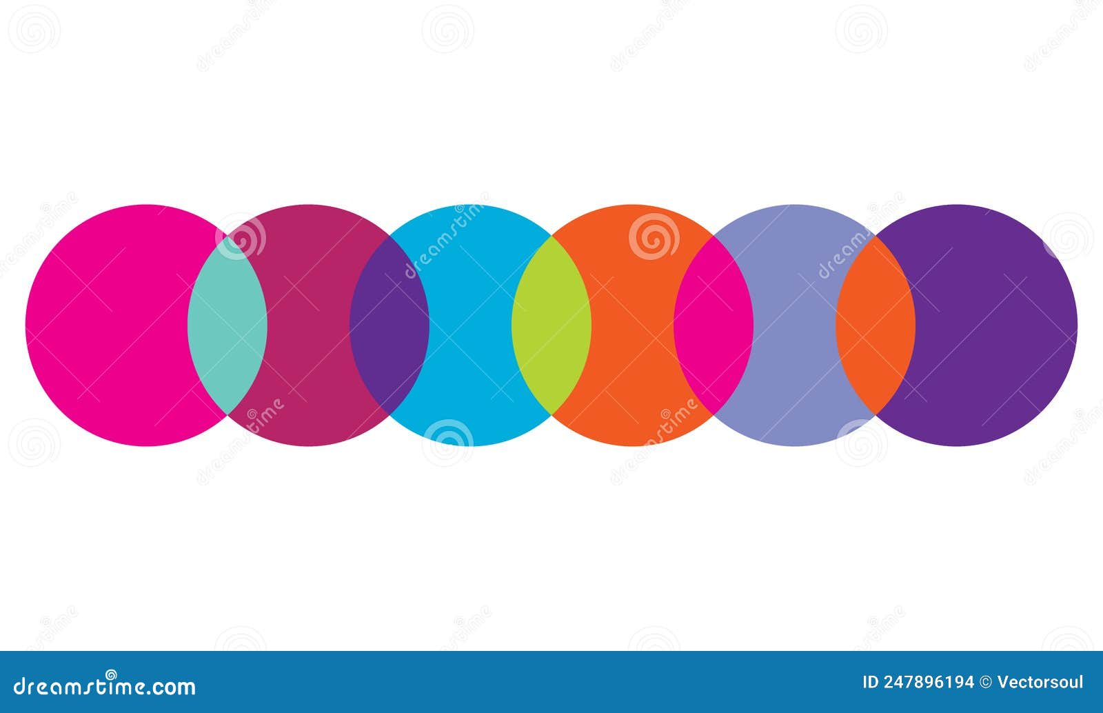Intersecting, Overlapping Circles, Rings Element Stock Vector ...