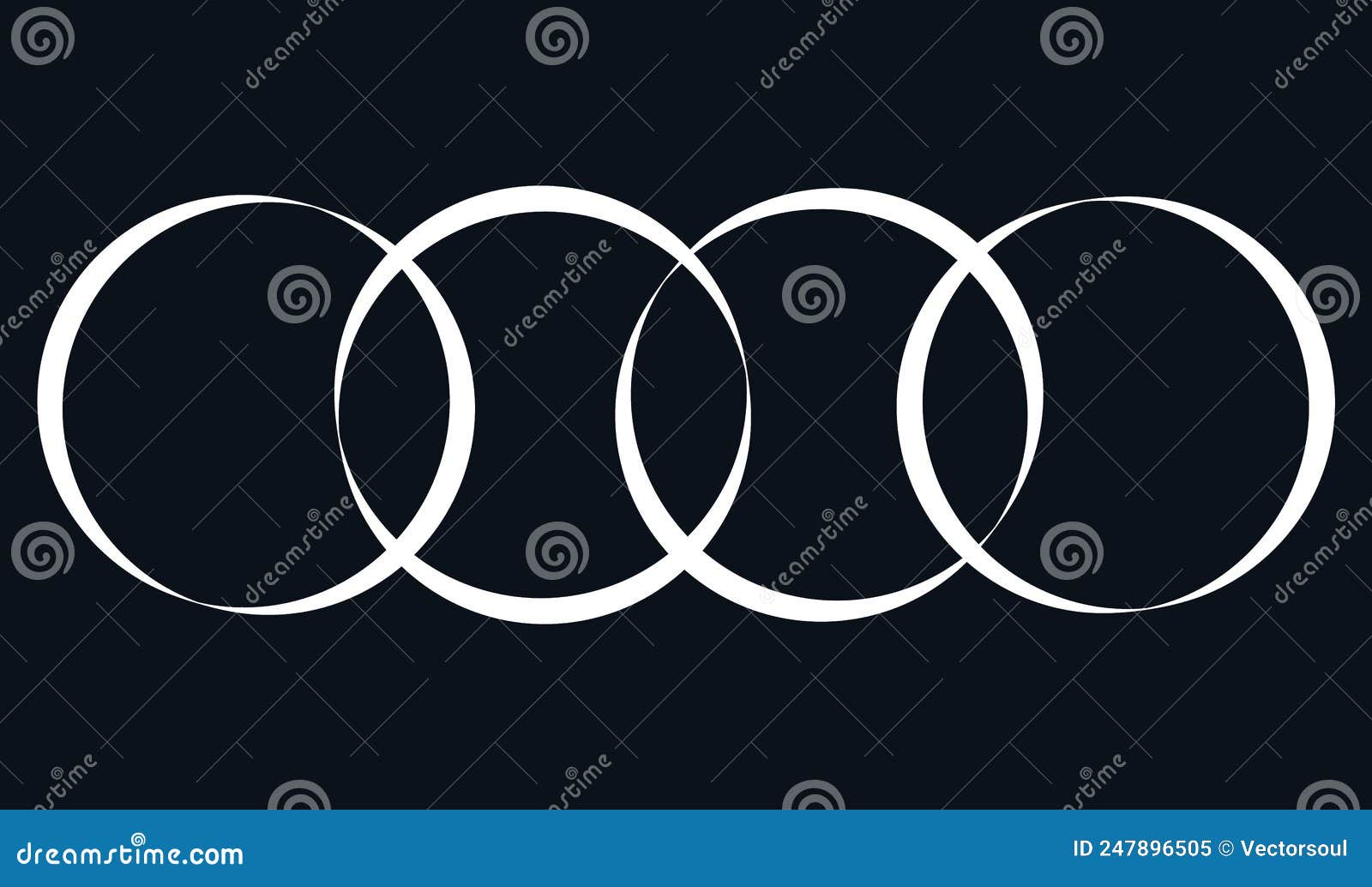 Intersecting, Overlapping Circles, Rings Element Stock Vector ...