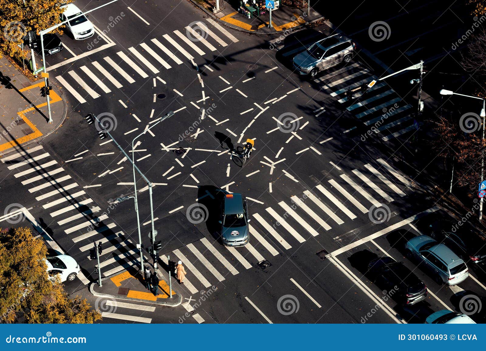 Intersection, aerial view editorial stock photo. Image of crossing ...