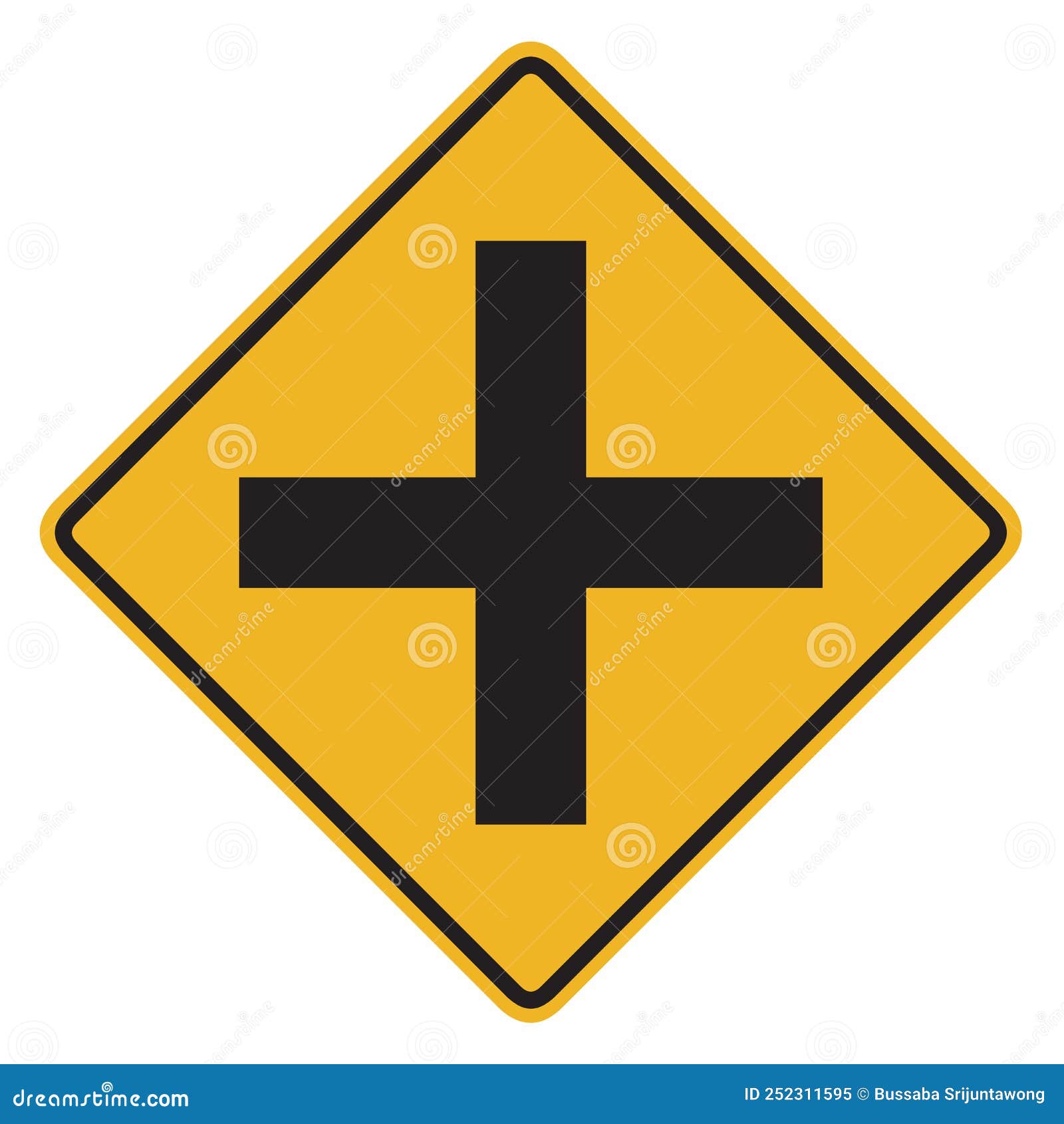 Intersection ahead sign stock illustration. Illustration of sign ...