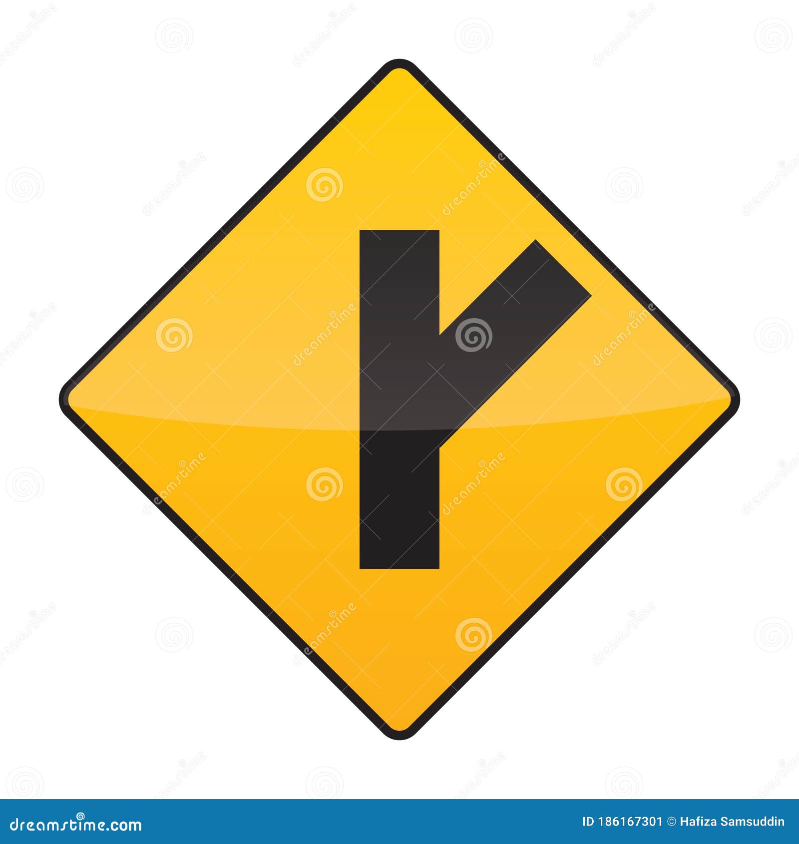 Intersection Ahead Warning Sign. Vector Illustration Decorative Design ...