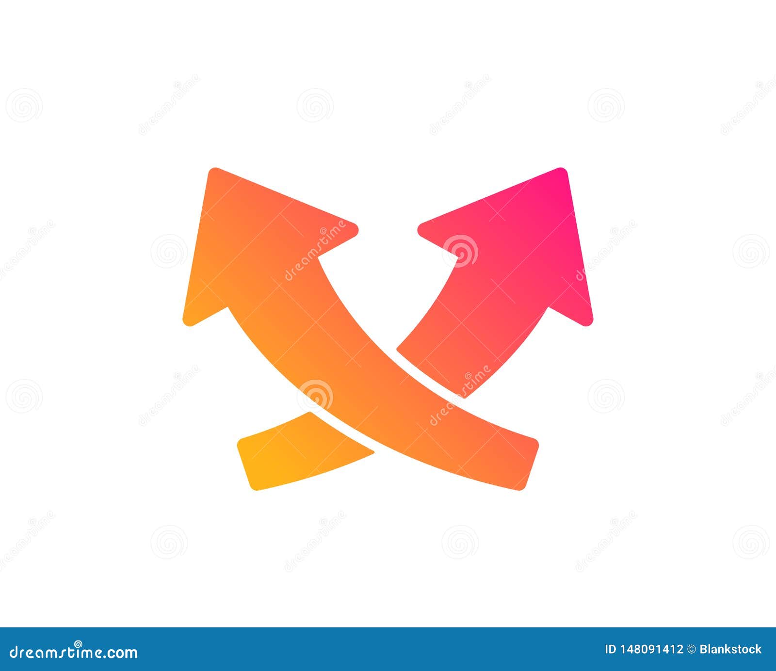 Intersection Arrows Icon. Exchange and Turn, Cross Sign. Vector Stock ...