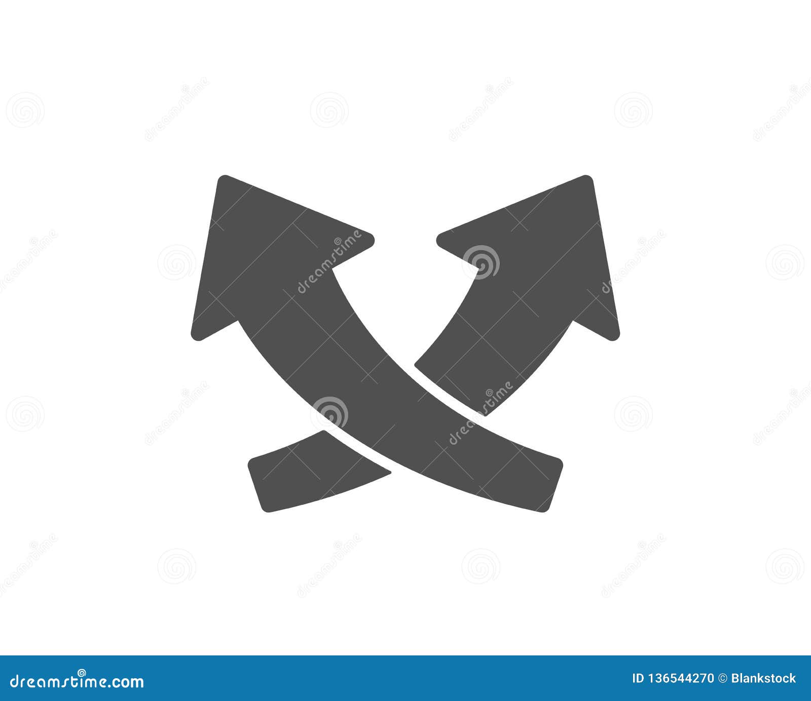 Intersection Arrows Icon. Exchange and Turn, Cross Sign. Vector Stock ...
