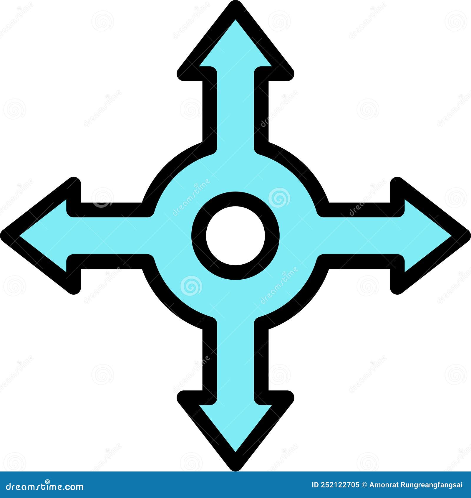 Intersection Arrows Icon, Location Map and Navigation Vector Stock ...