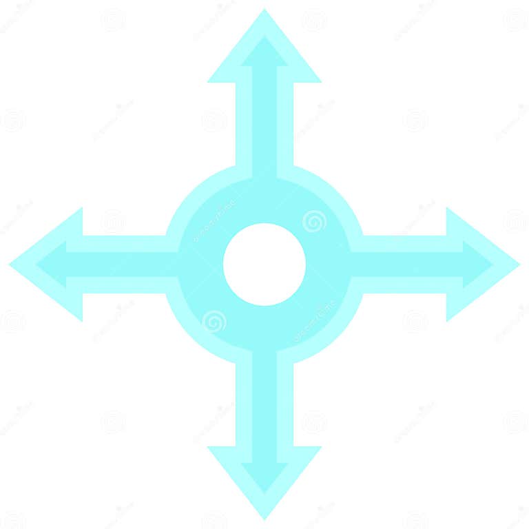 Intersection Arrows Icon, Location Map and Navigation Vector Stock ...