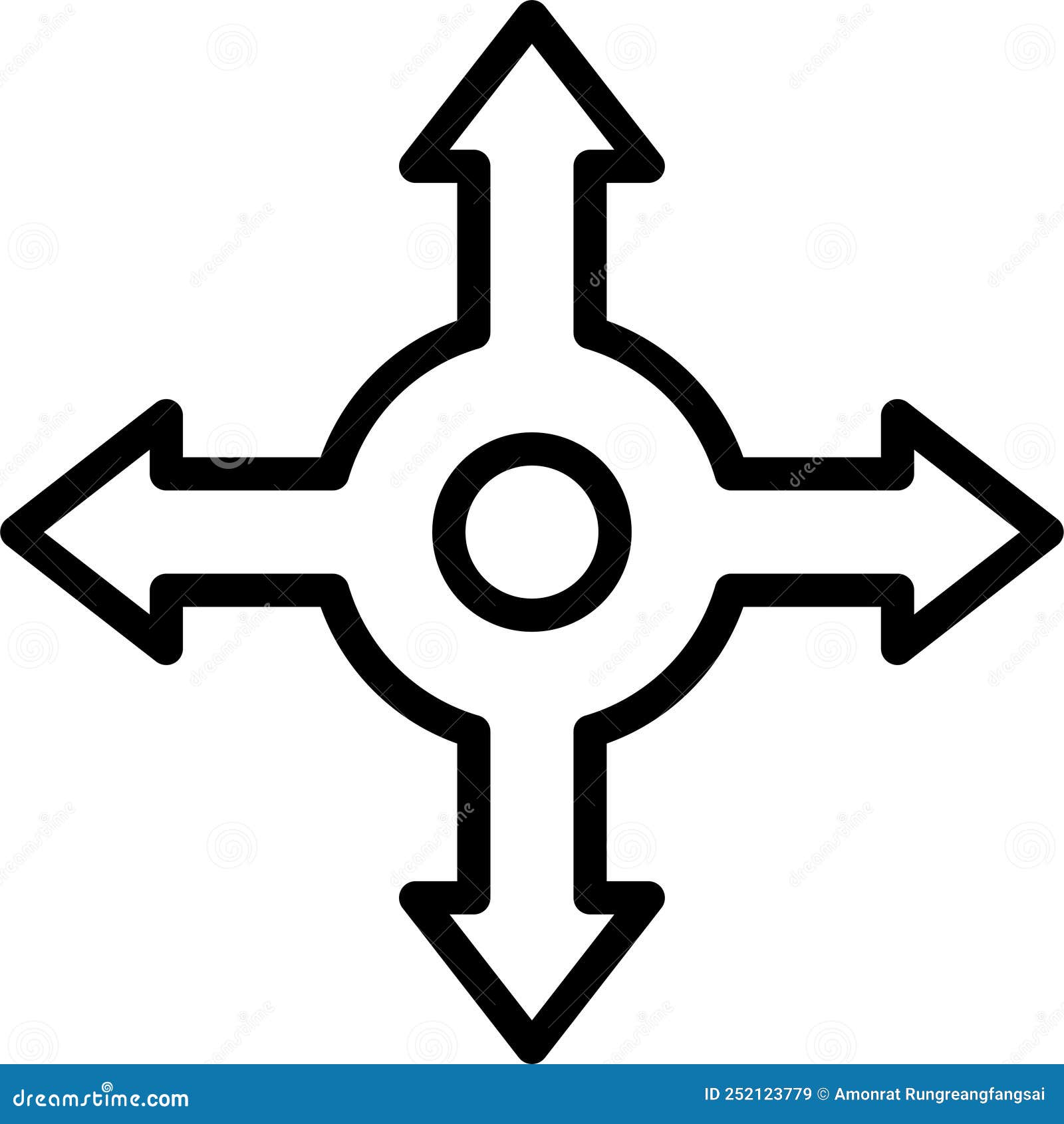 Intersection Arrows Icon, Location Map and Navigation Vector Stock ...