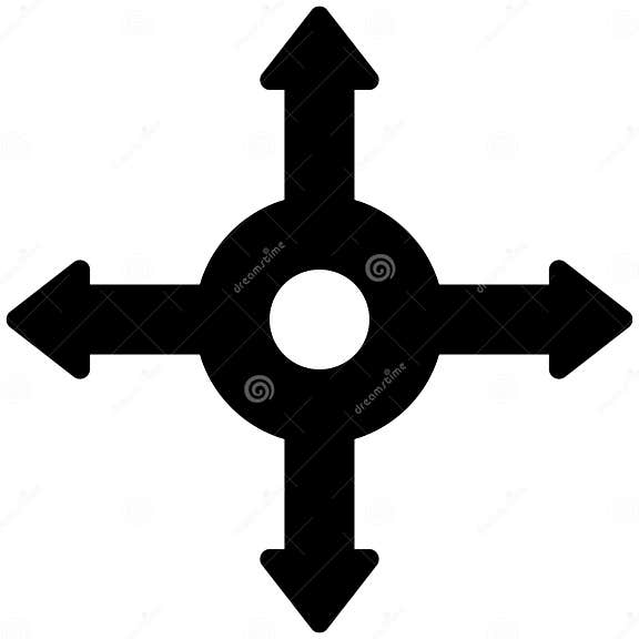 Intersection Arrows Icon, Location Map and Navigation Vector Stock ...