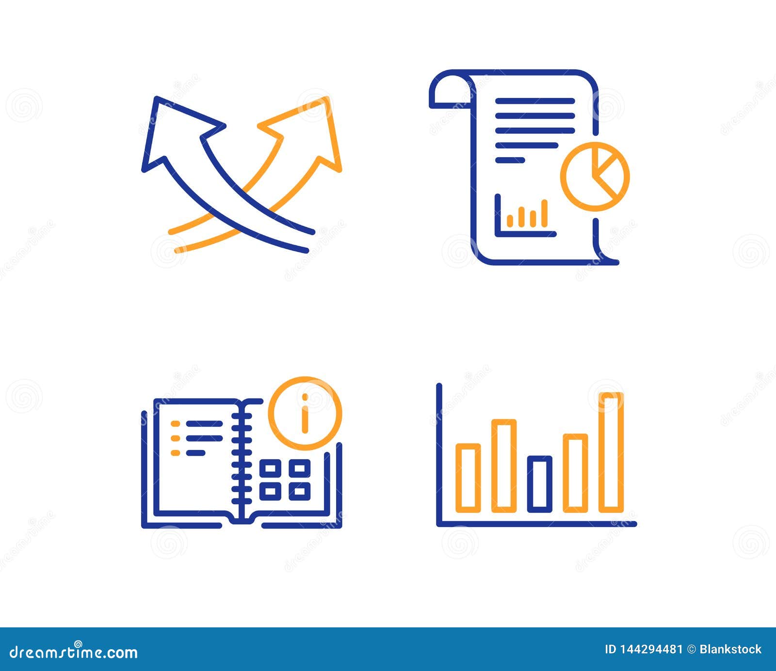 Intersection Arrows, Instruction Info and Report Icons Set. Column ...