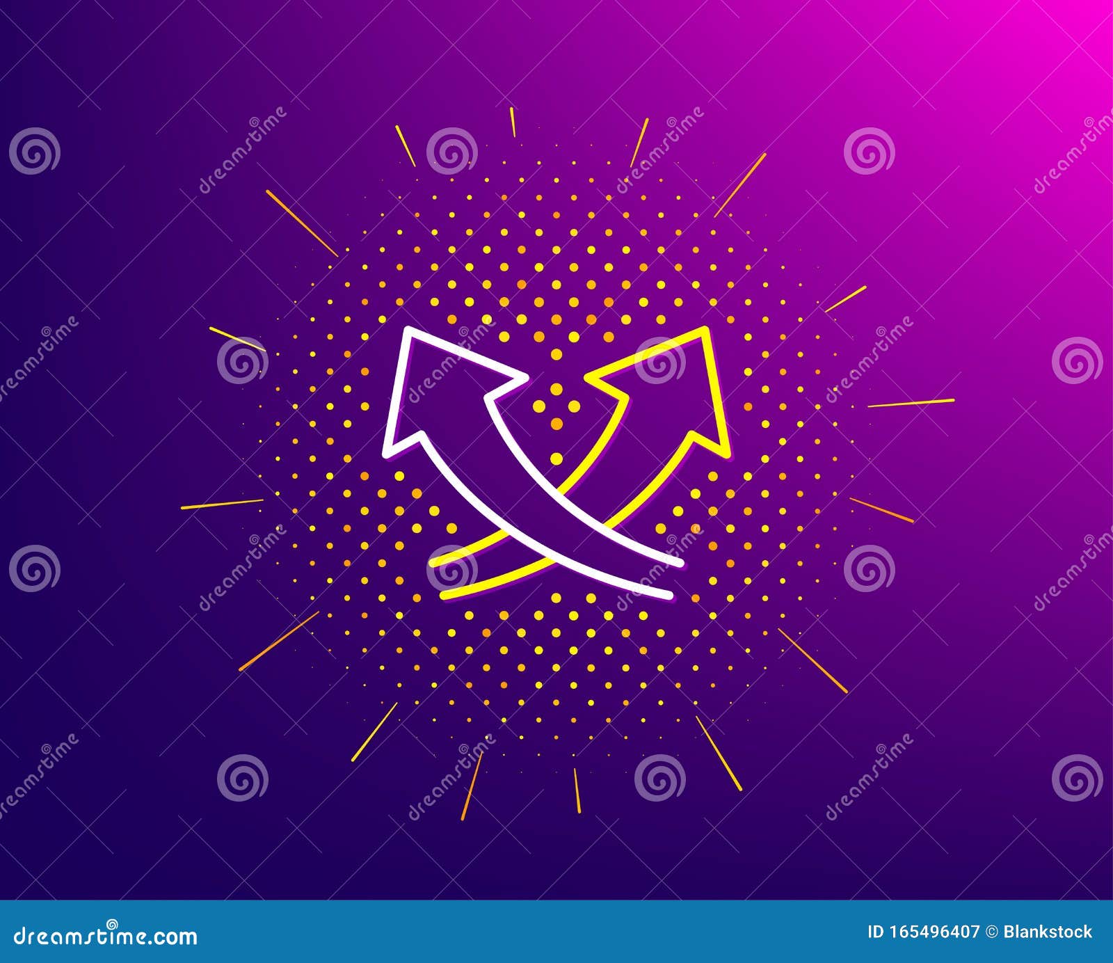 Intersection Arrows Line Icon. Exchange and Turn, Cross Sign. Vector ...