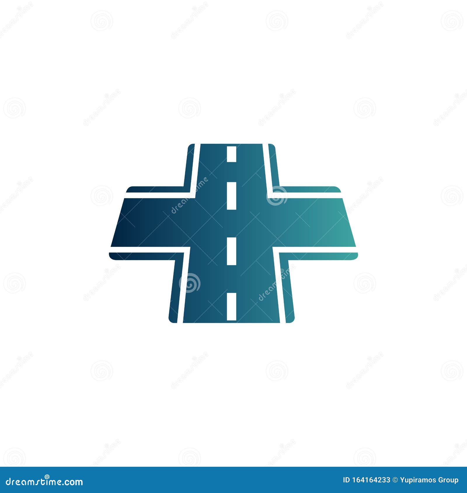 Intersection Asphalt Road Gradient Icon Stock Vector - Illustration of ...