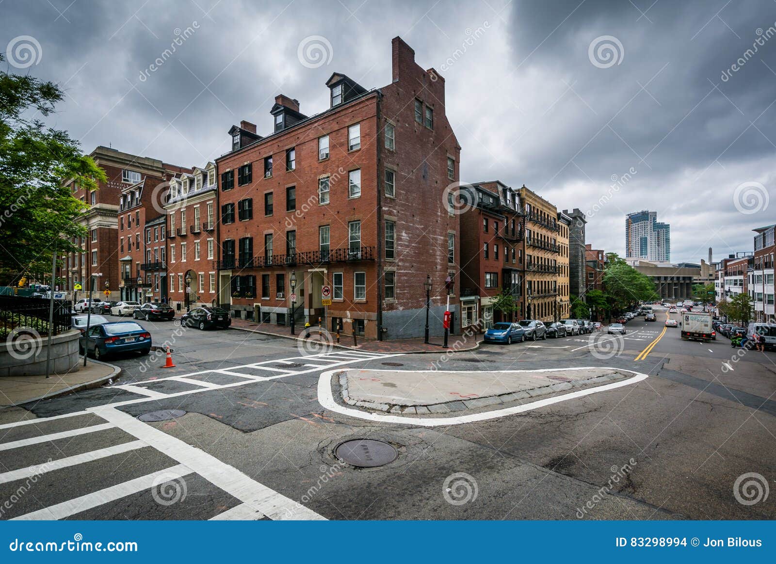 Intersection in Beacon Hill, Boston, Massachusetts. Editorial Stock ...