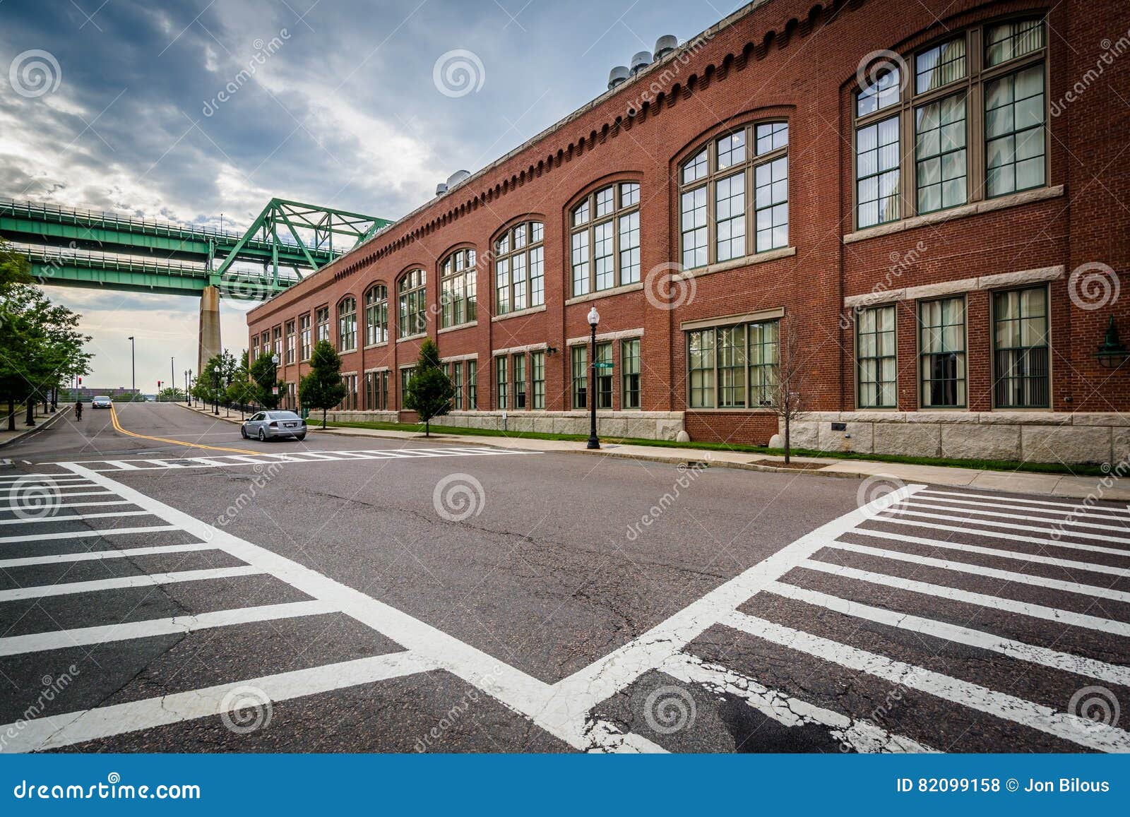 Intersection and Brick Building in Charlestown, Boston, Massachusetts ...