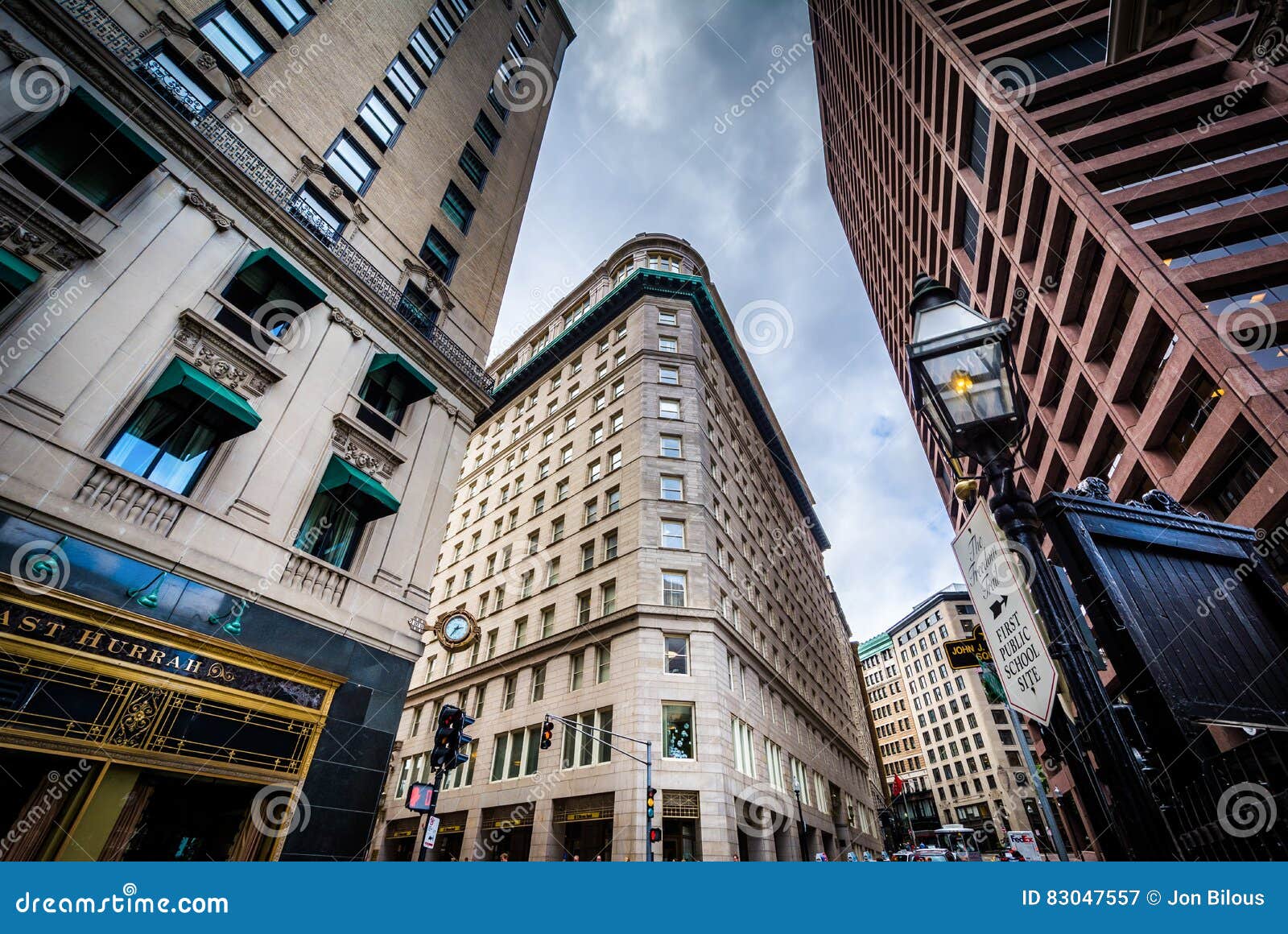 Intersection and Buildings in Boston, Massachusetts. Editorial ...