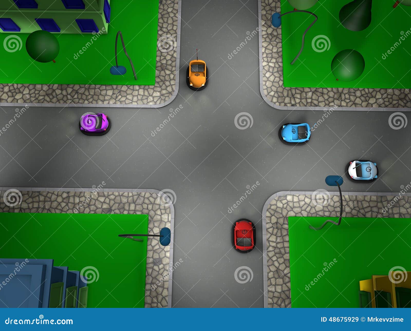 Intersection stock illustration. Illustration of street - 48675929