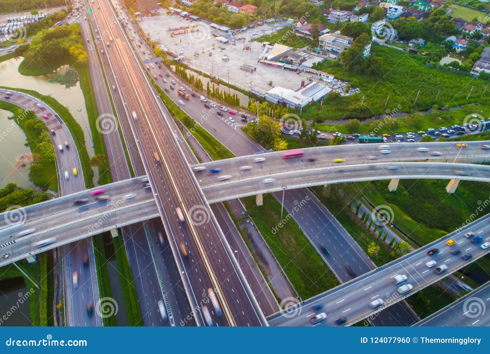 Intersection City Cross Road with Car Movement Stock Photo - Image of ...