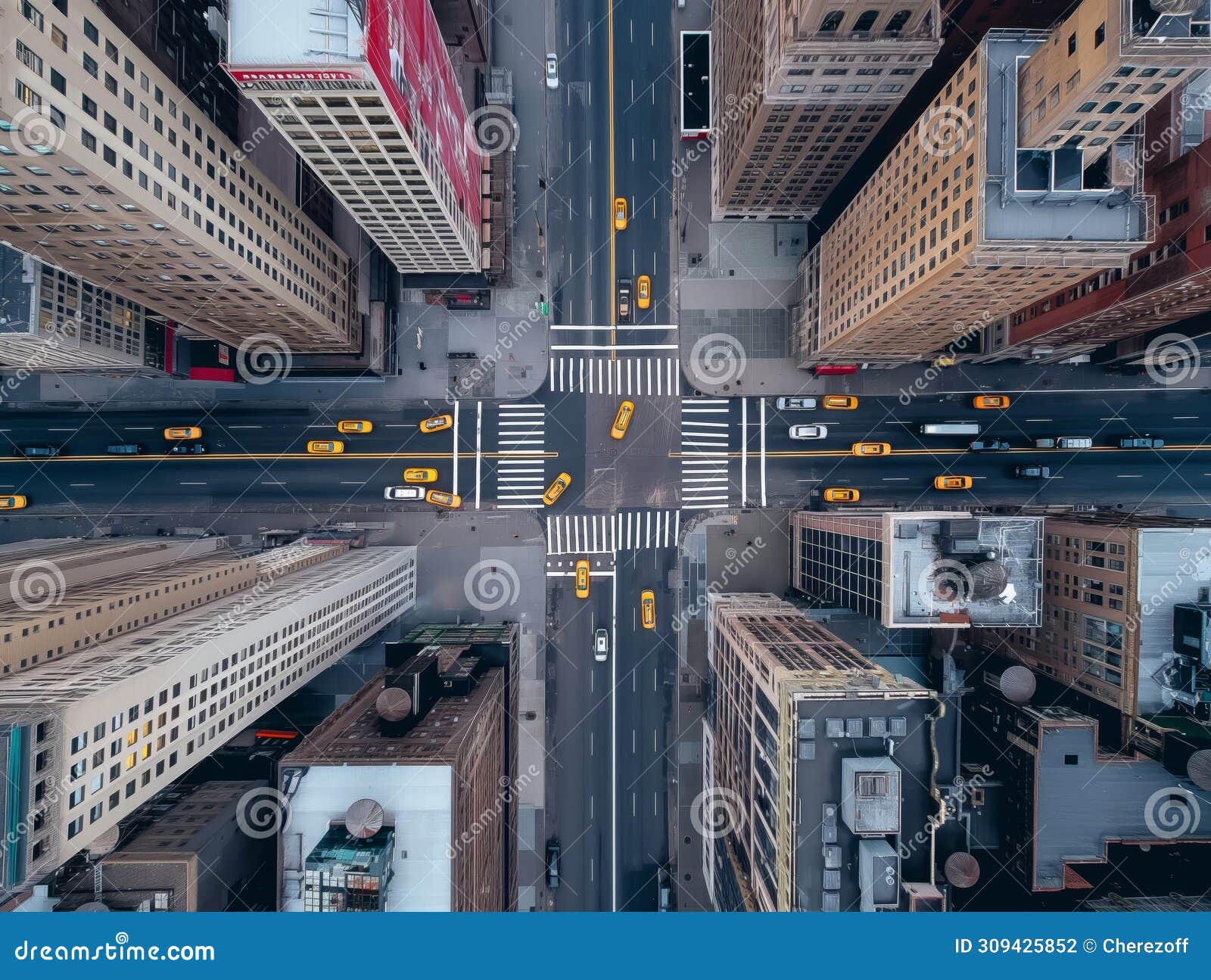 The Intersection of the City with High-rise Buildings Stock Photo ...