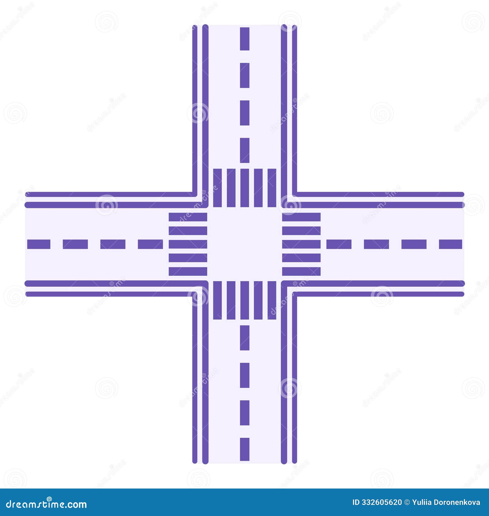 Intersection Color Icon. stock vector. Illustration of drive - 332605620