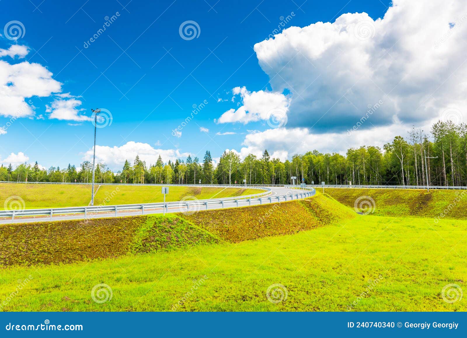 Intersection of Country Roads Stock Photo - Image of clouds, marking ...